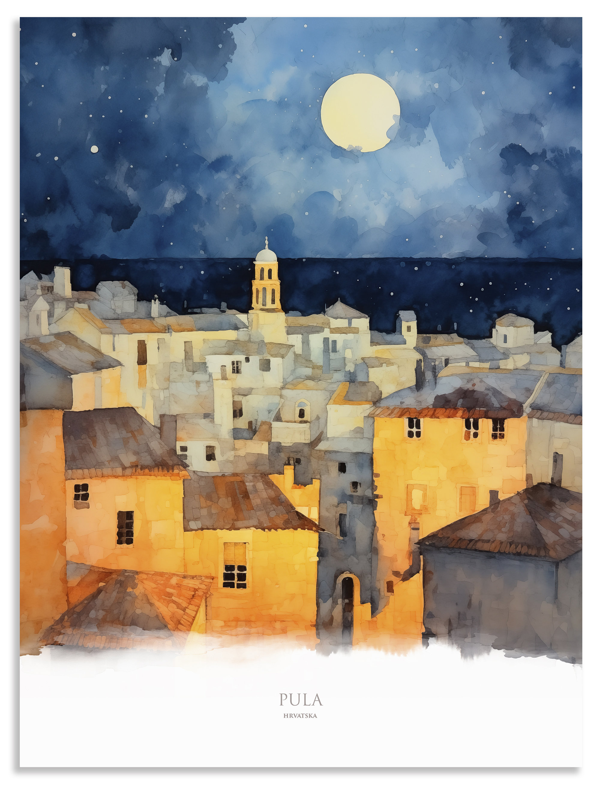 Pula Print Watercolor Pula Poster Pula Gift Croatia Print Pula Wall Art ...