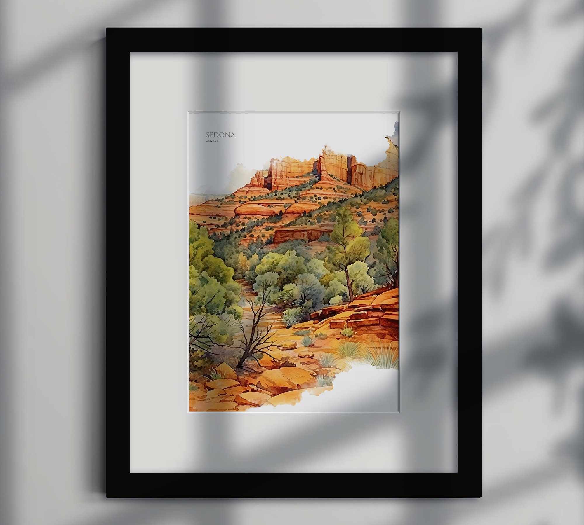 Sedona Print Watercolor Sedona Poster Sedona Gift United States Print ...