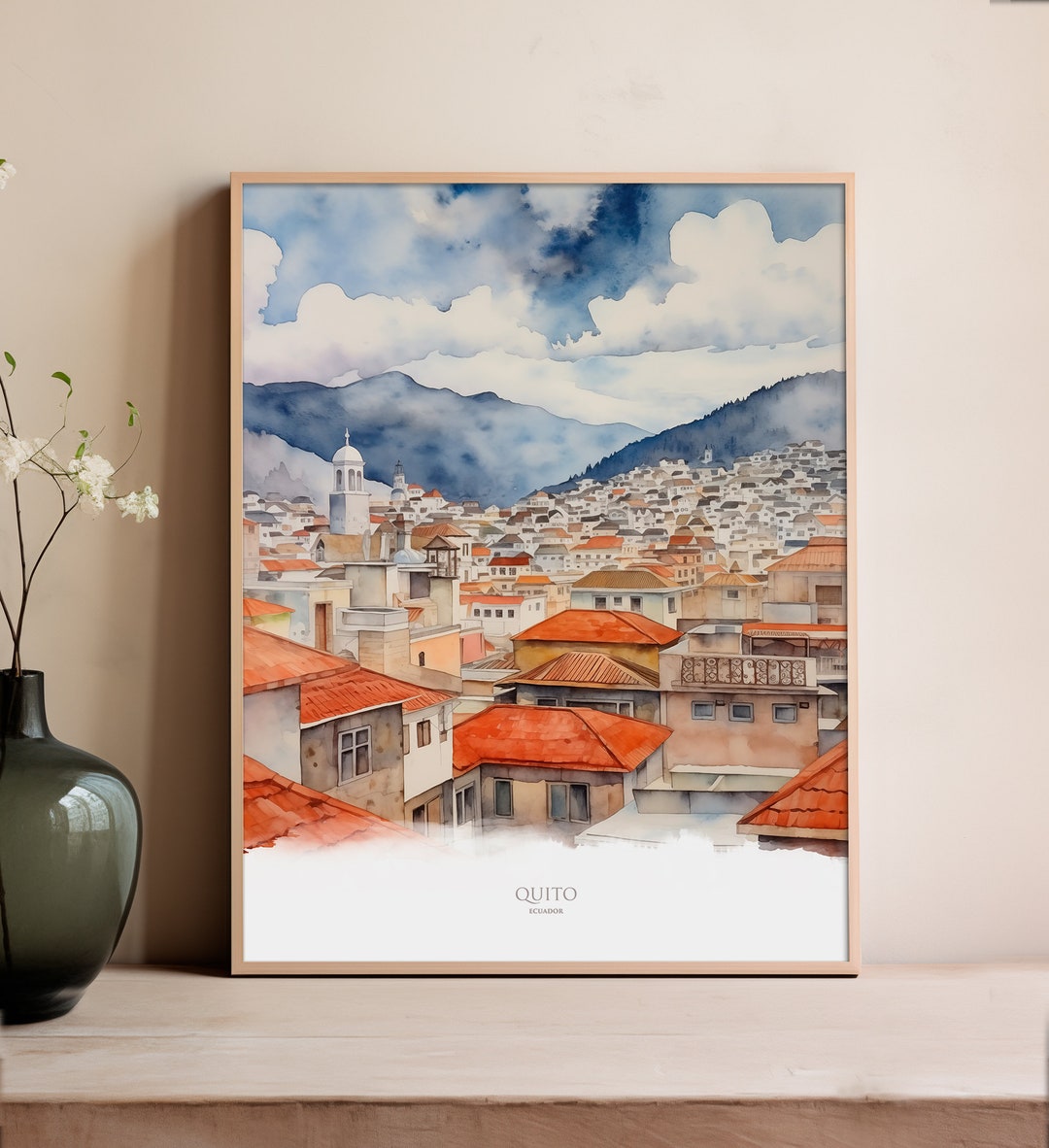 Quito Print Watercolor Quito Poster Quito Gift Ecuador Print Quito Wall ...