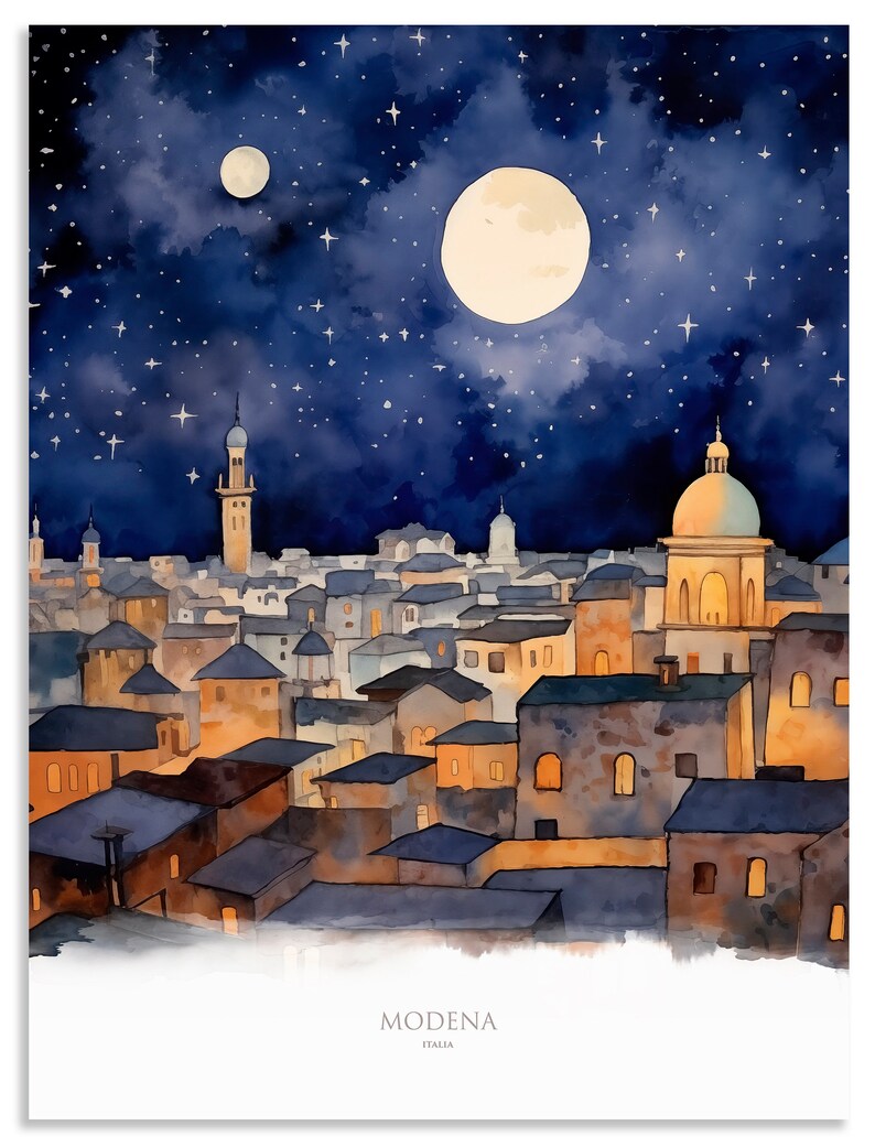Modena Print Watercolor Modena Poster Modena Gift Italy Print Modena Wall Art Modena Painting - Etsy