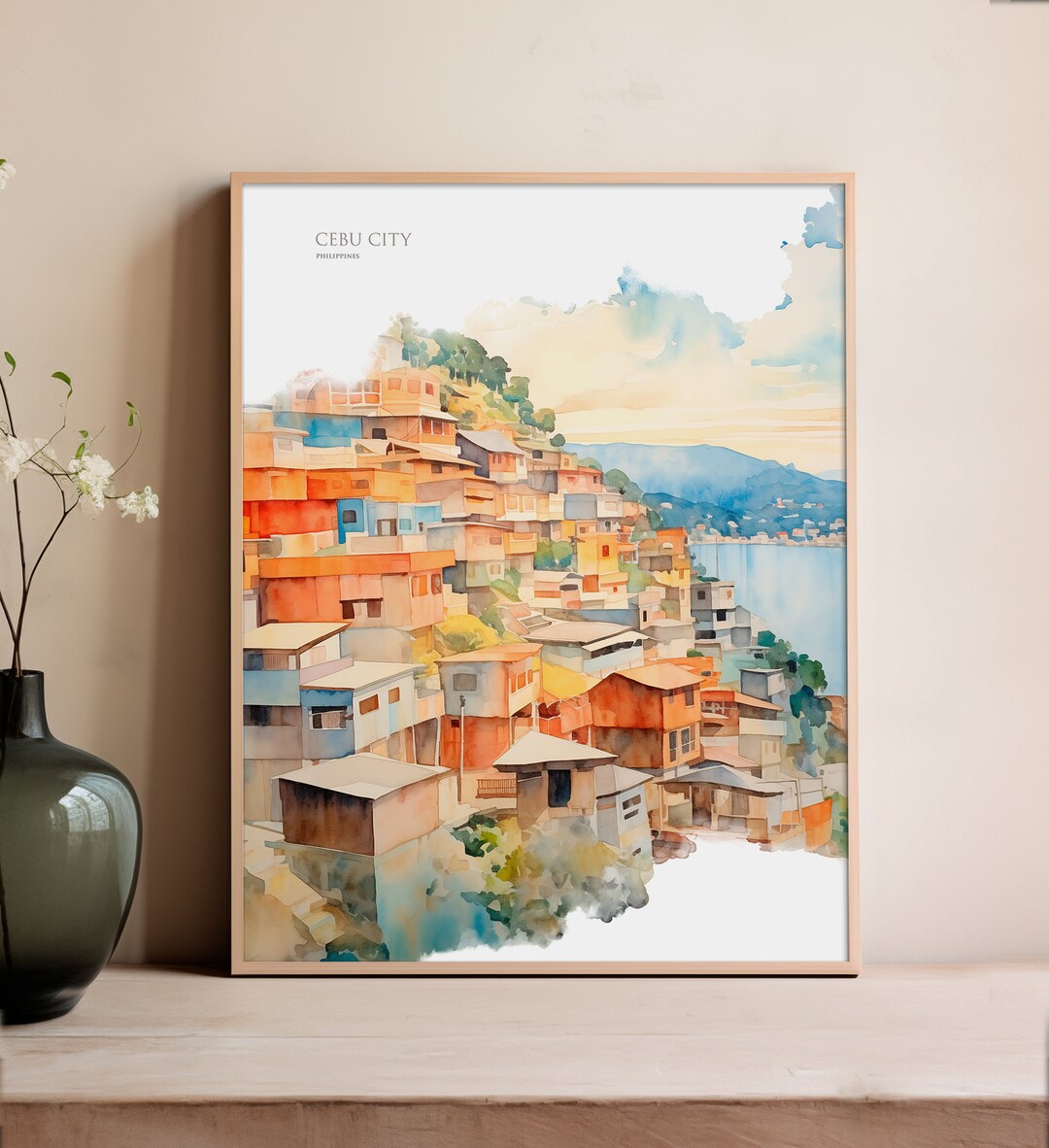 Cebu City Print Watercolor Cebu City Poster Cebu City Gift Philippines ...