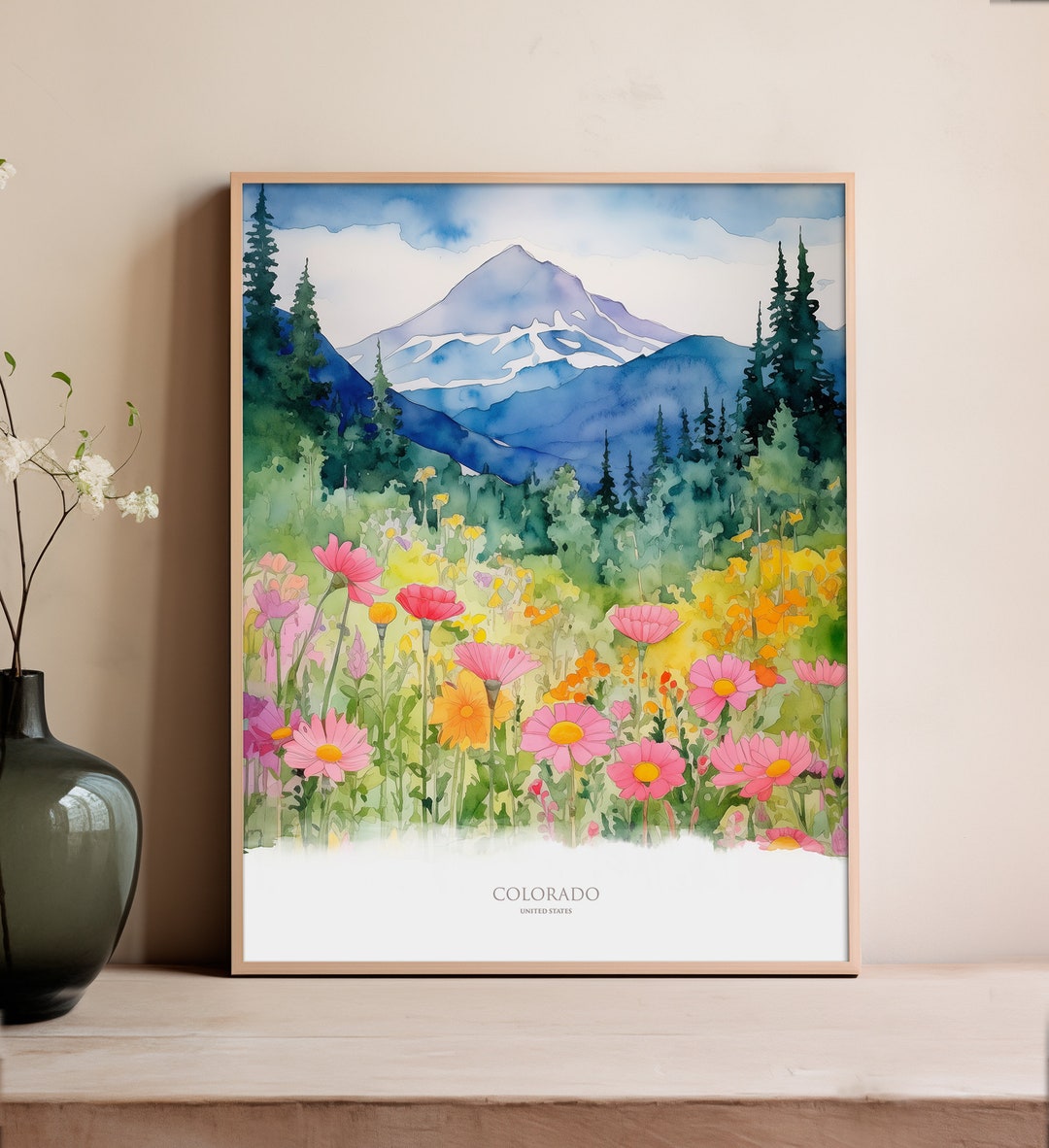 Colorado Print Watercolor Colorado Poster Colorado Gift United States ...