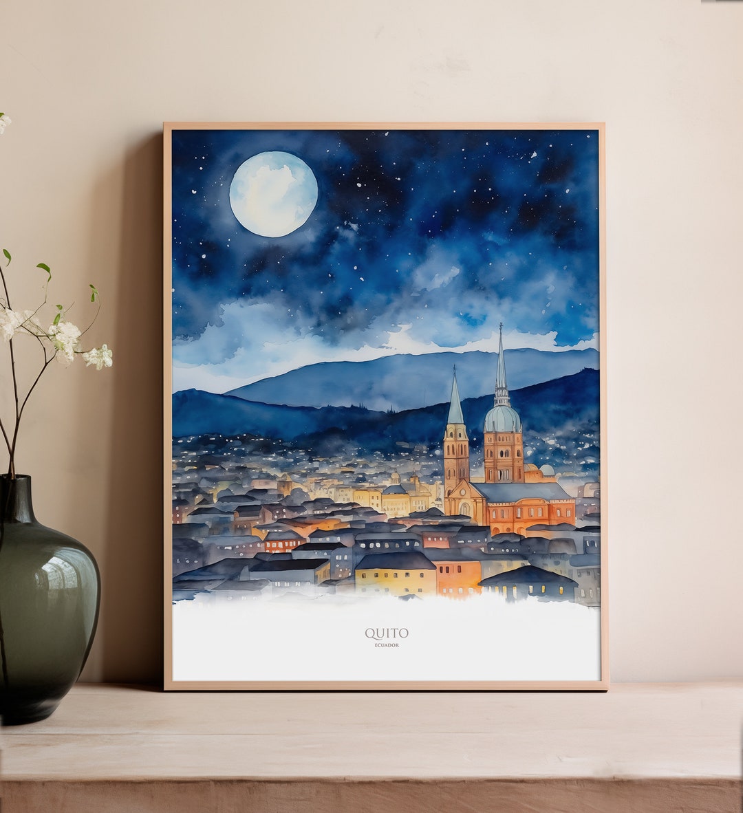Quito Print Watercolor Quito Poster Quito Gift Ecuador Print Quito Wall ...