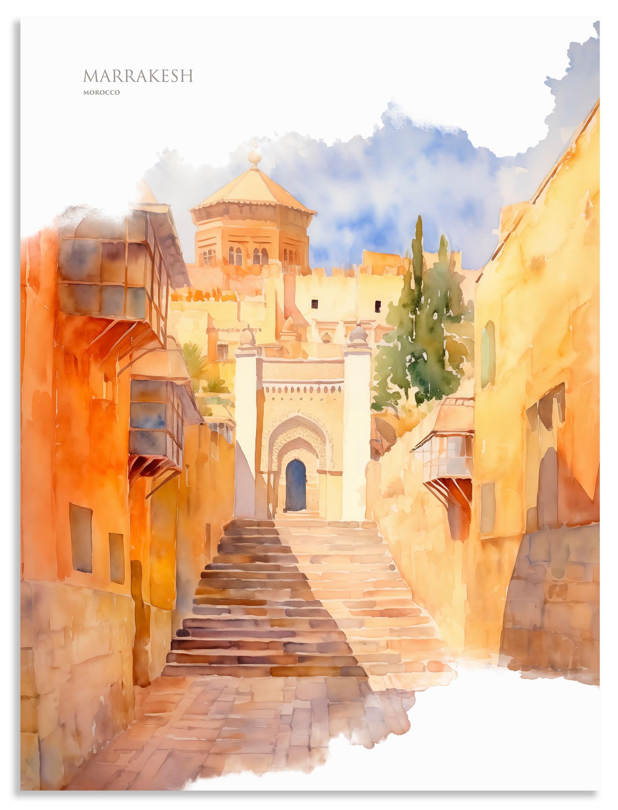 Marrakesh Print Watercolor Marrakesh Poster Marrakesh Gift Morocco ...