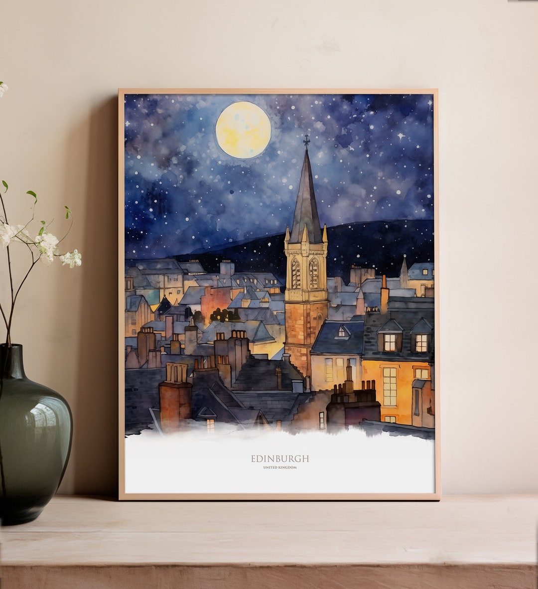 Edinburgh Print Watercolor Edinburgh Poster Edinburgh Gift United ...