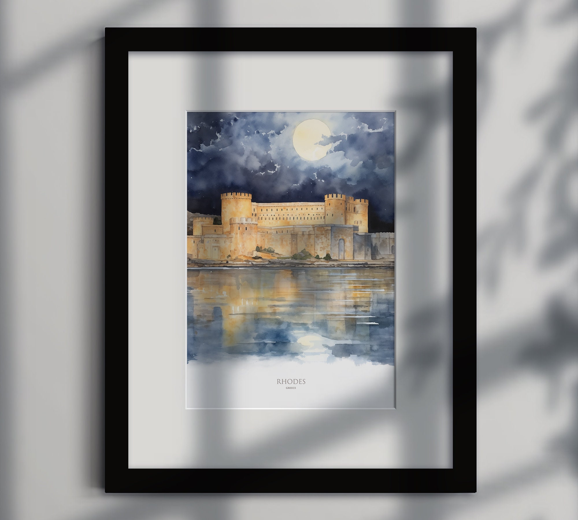 Rhodes Print Watercolor Rhodes Poster Rhodes Gift Greece Print Rhodes ...