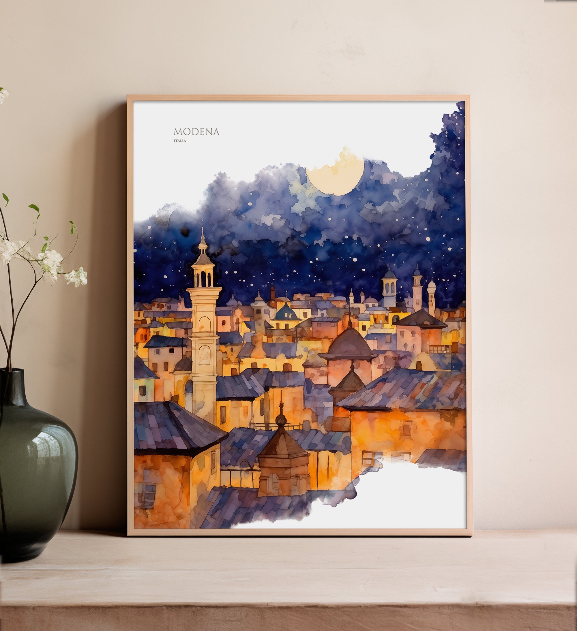 Modena Print Watercolor Modena Poster Modena Gift Italy Print Modena Wall Art Modena Painting - Etsy