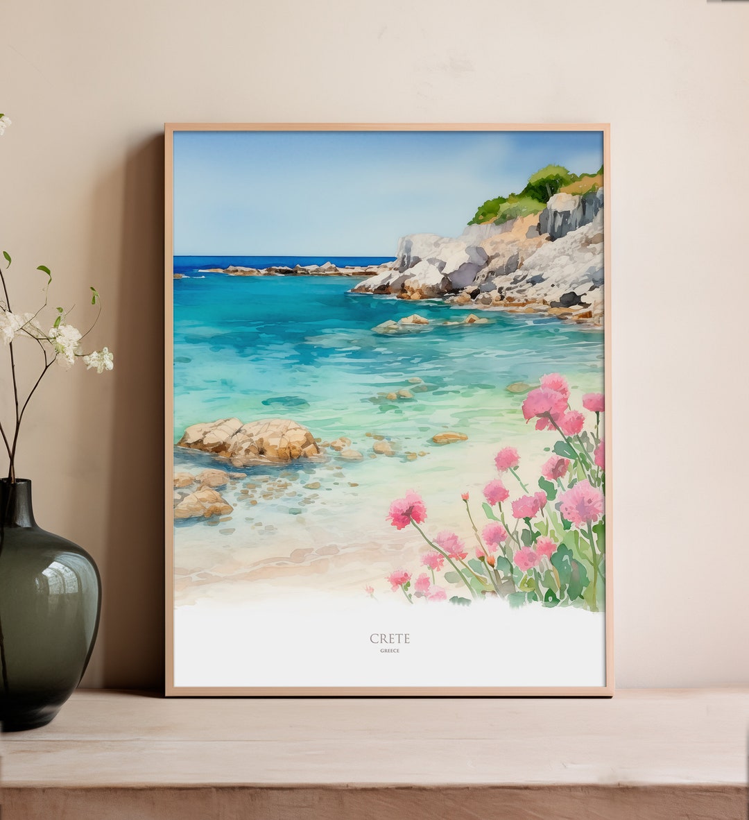 Crete Print Watercolor Crete Poster Crete Gift Greece Print Crete Wall ...