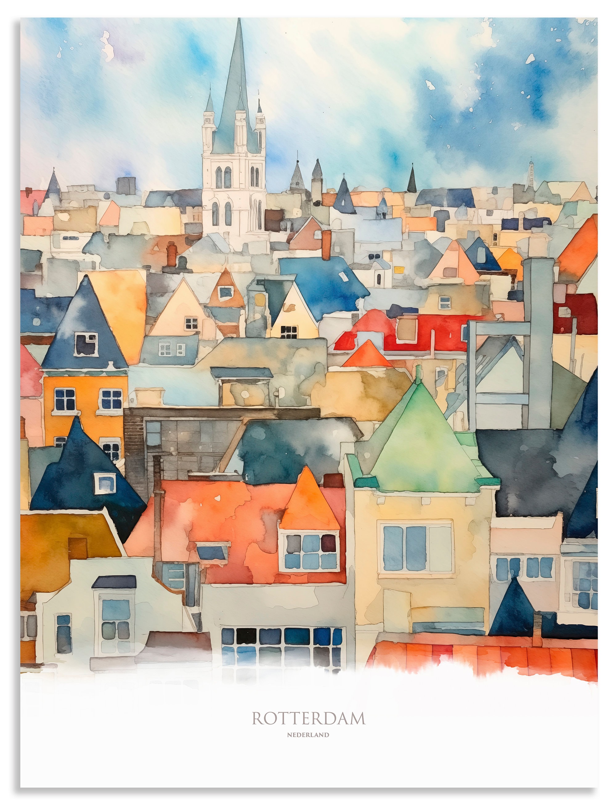 Rotterdam Print Watercolor Rotterdam Poster Rotterdam Gift Netherlands ...