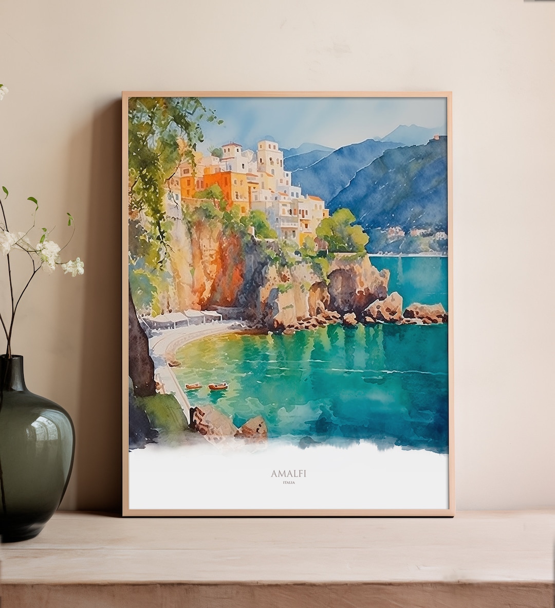 Amalfi Print Watercolor Amalfi Poster Amalfi Gift Italy Print Amalfi ...