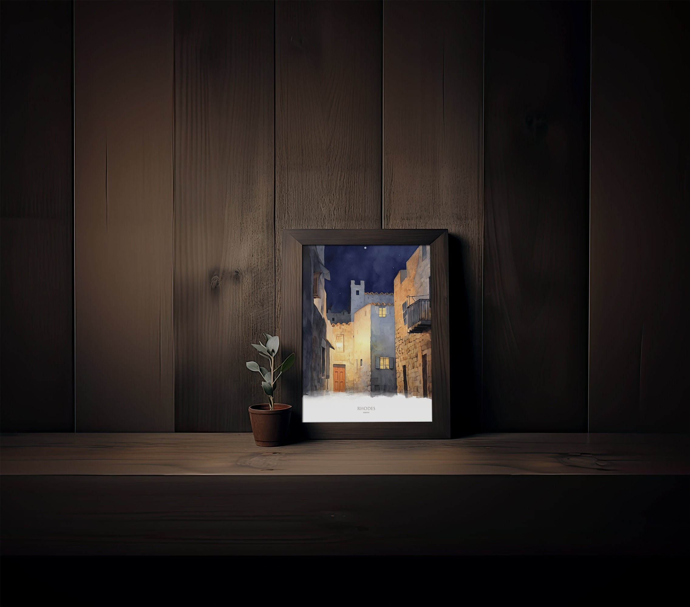 Rhodes Print Watercolor Rhodes Poster Rhodes Gift Greece Print Rhodes ...