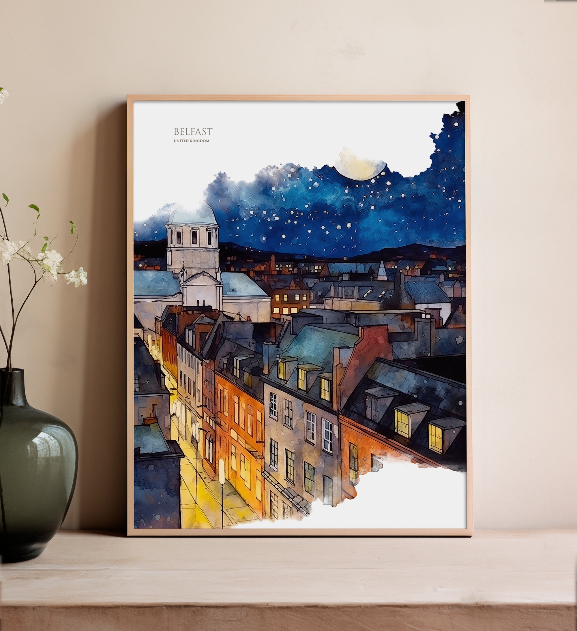Belfast Print Watercolor Belfast Poster Belfast Gift United Kingdom ...