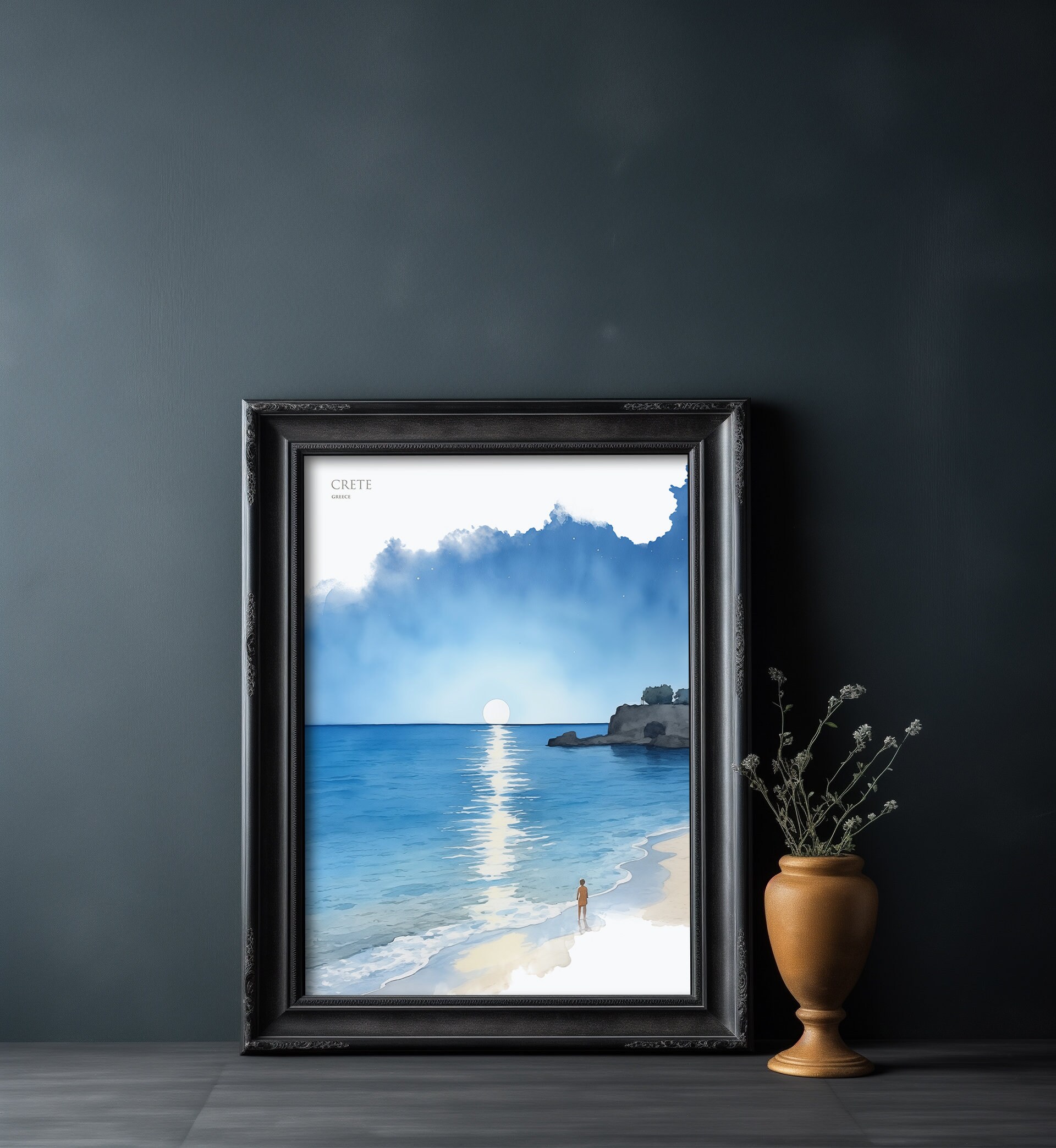 Crete Print Watercolor Crete Poster Crete Gift Greece Print Crete Wall ...