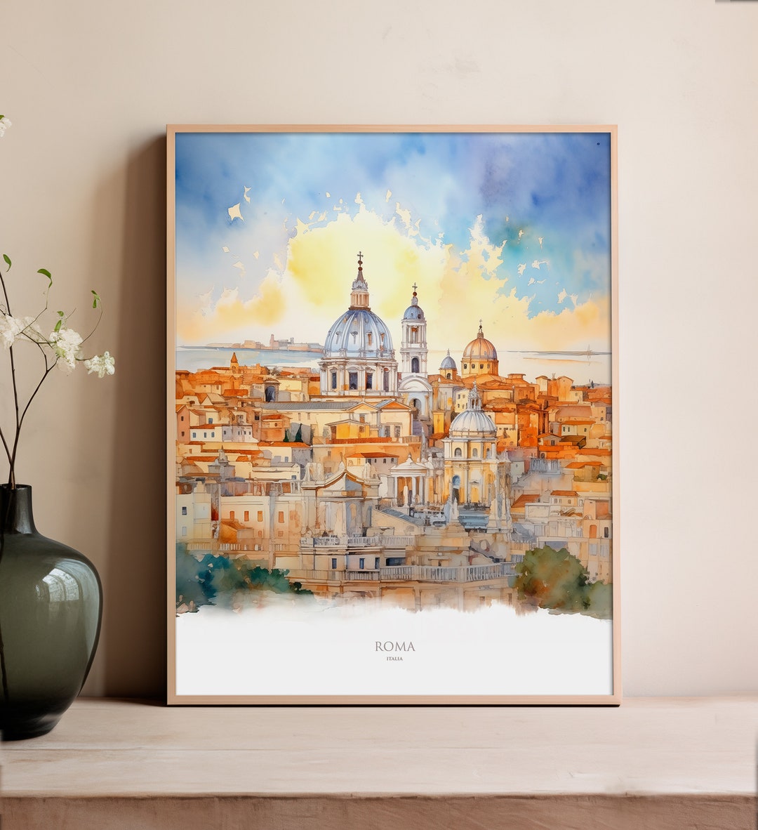 Rome Print Watercolor Rome Poster Rome Gift Italy Print Rome Wall Art ...