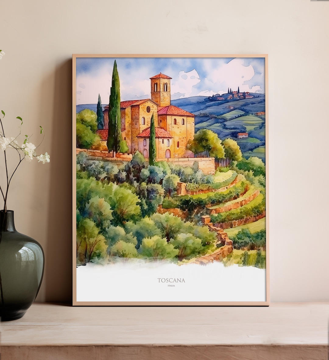 Tuscany Print Watercolor Tuscany Poster Tuscany Gift Italy Print ...
