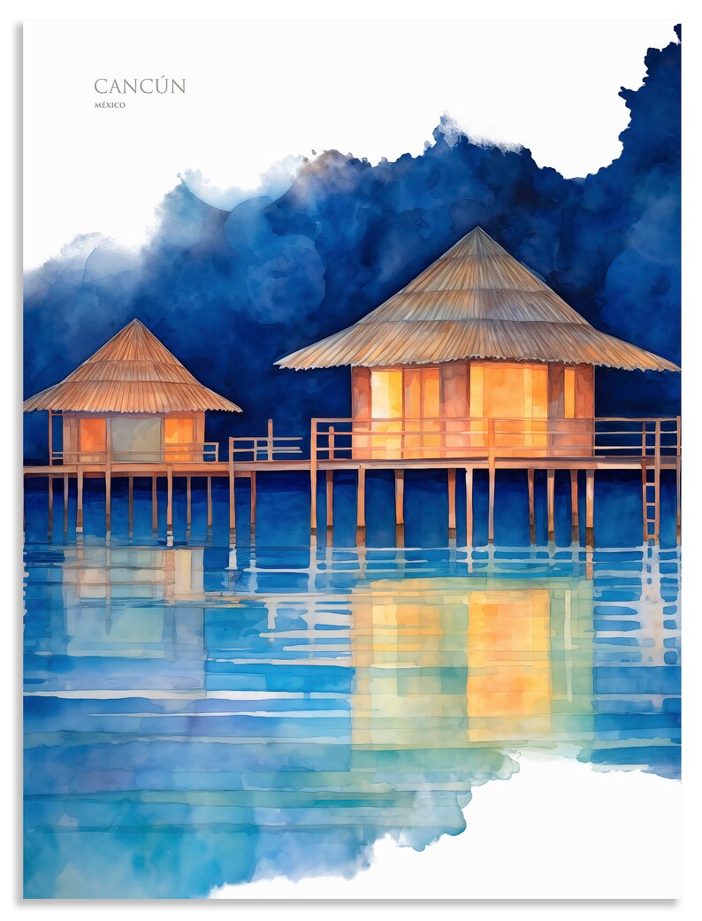 Cancun Print Watercolor Cancun Poster Cancun Gift Mexico Print Cancun ...