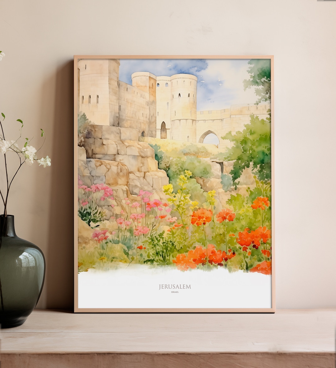 Jerusalem Print Watercolor Jerusalem Poster Jerusalem Gift Israel Print ...