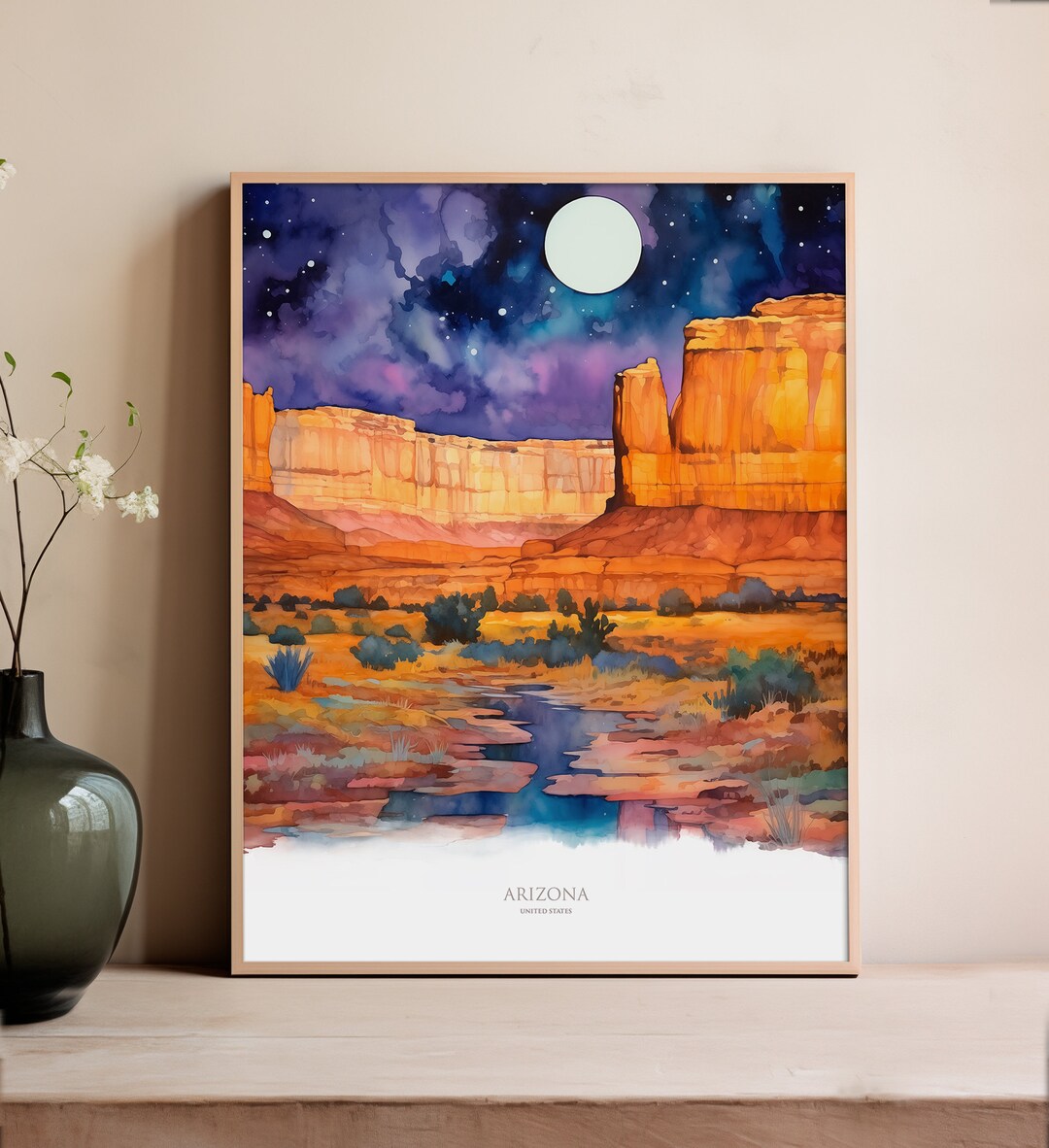 Arizona Print Watercolor Arizona Poster Arizona Gift United States ...