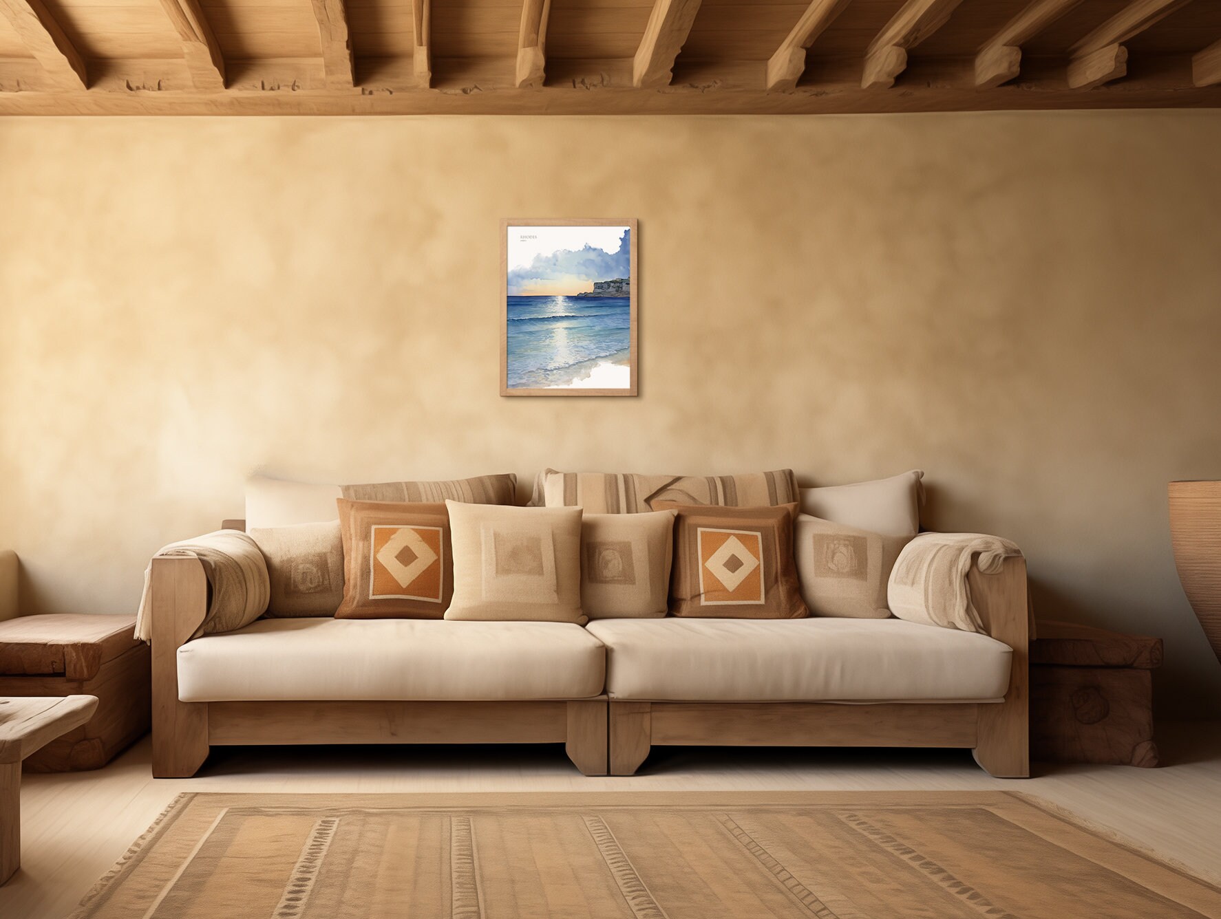 Rhodes Print Watercolor Rhodes Poster Rhodes Gift Greece Print Rhodes ...