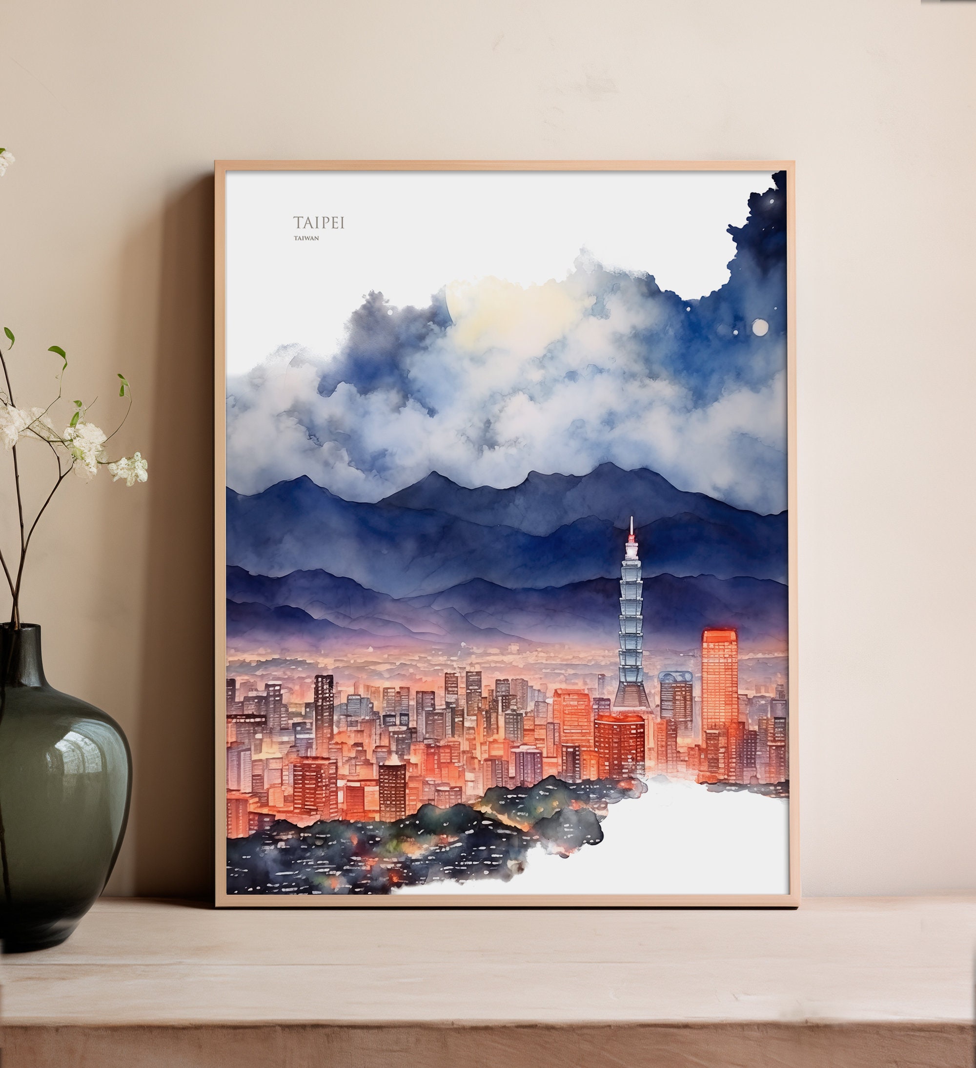 Taipei Print Watercolor Taipei Poster Taipei Gift Taiwan Print Taipei ...