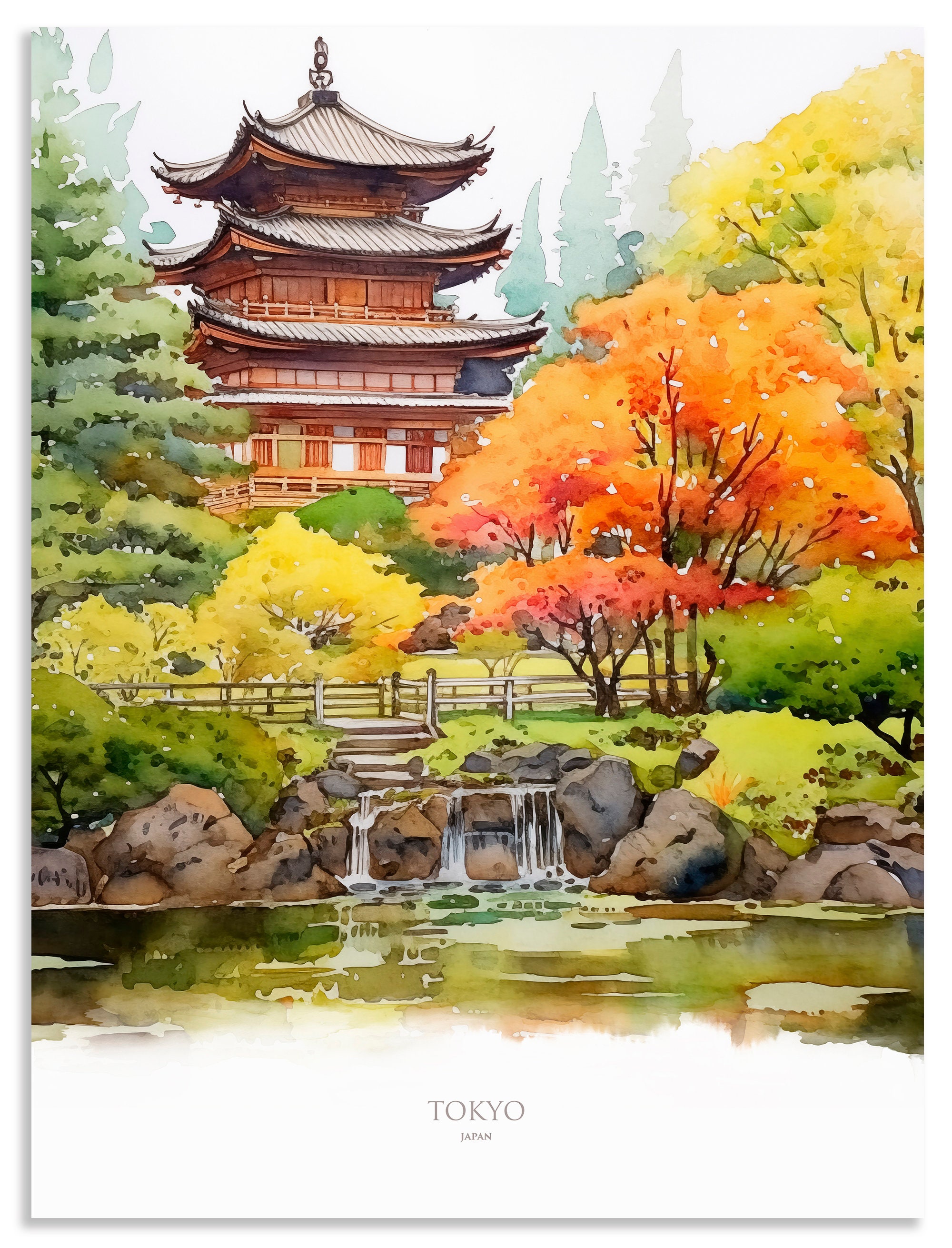 Tokyo Print Watercolor Tokyo Poster Tokyo Gift Japan Print Tokyo Wall ...