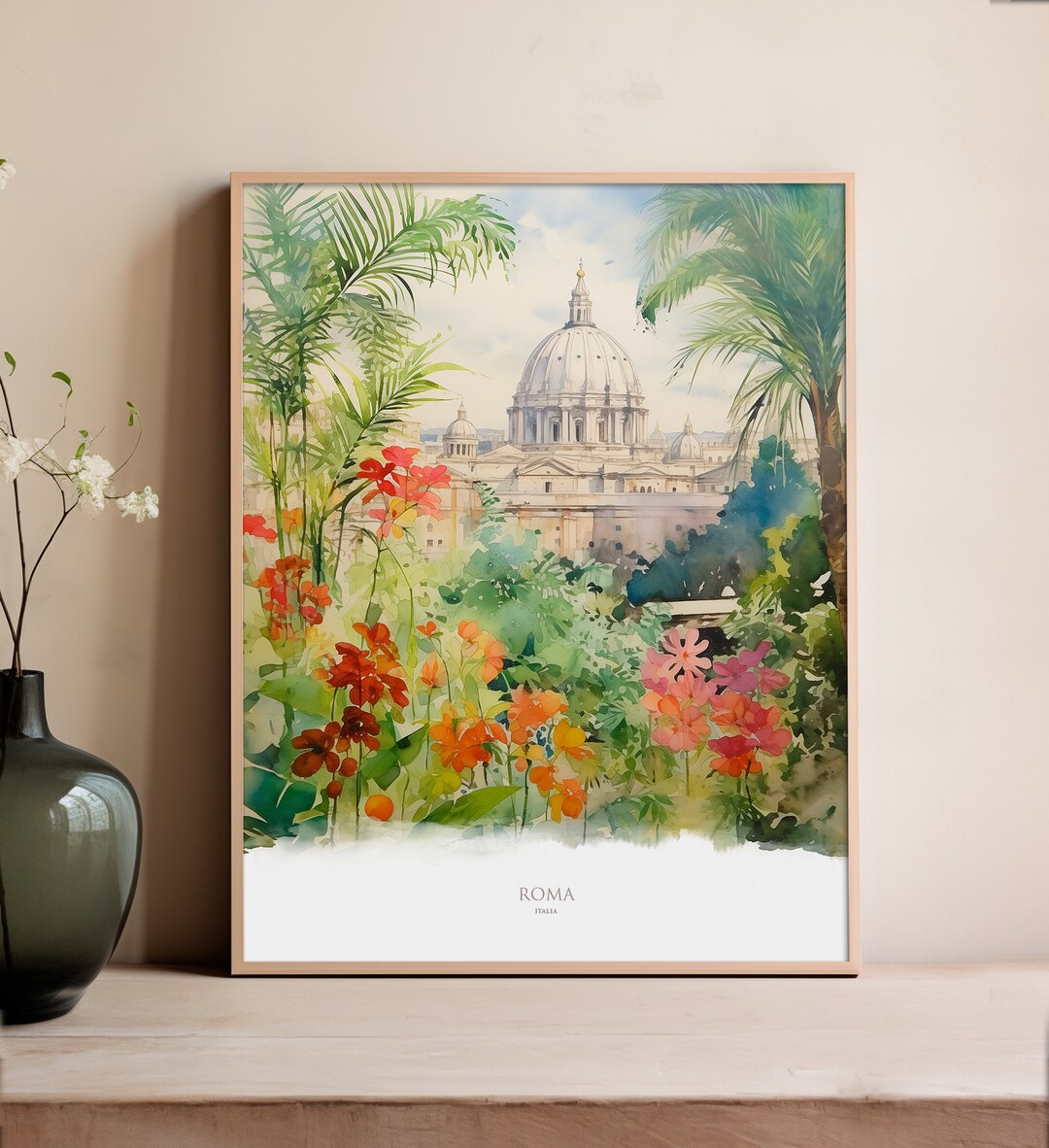Rome Print Watercolor Rome Poster Rome Gift Italy Print Rome Wall Art ...
