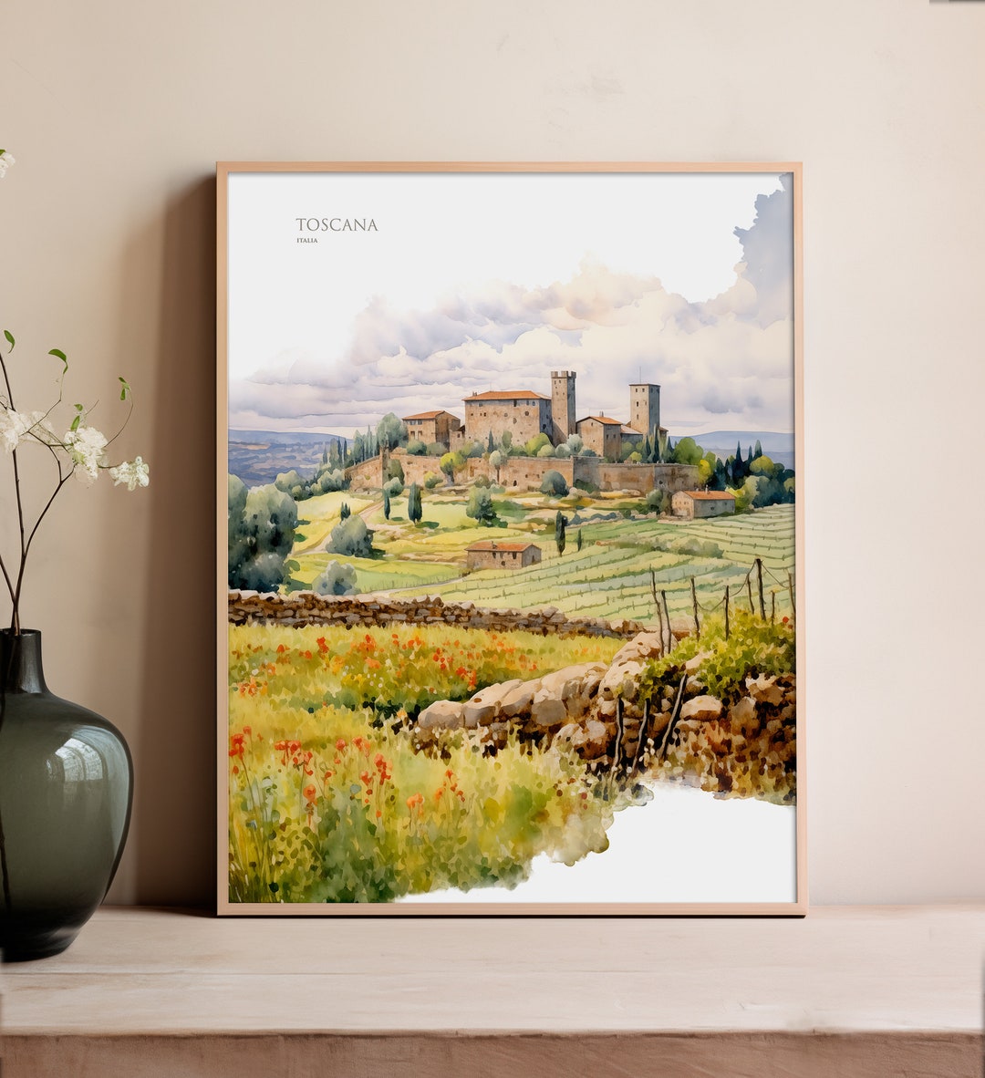 Tuscany Print Watercolor Tuscany Poster Tuscany Gift Italy Print ...