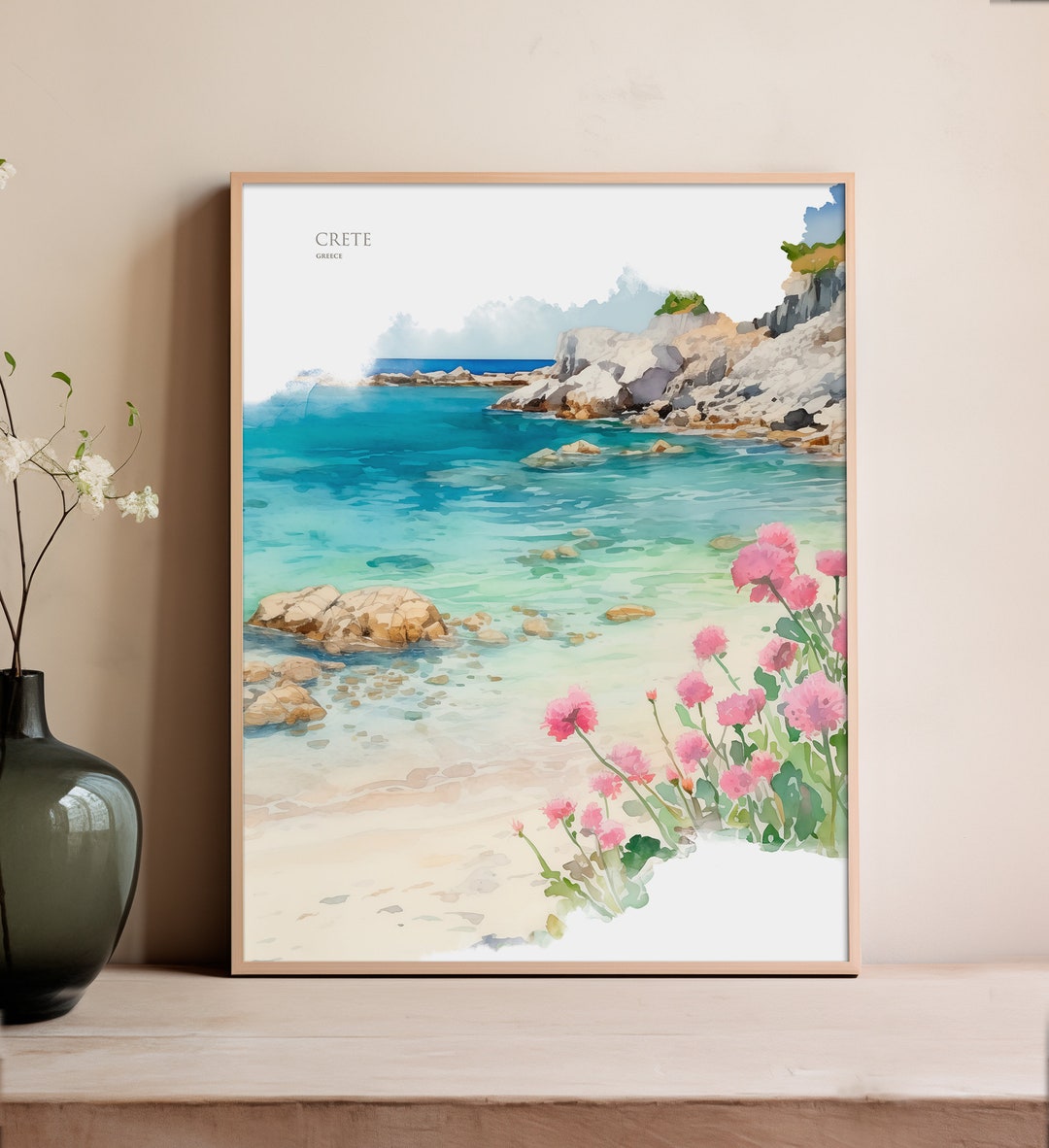 Crete Print Watercolor Crete Poster Crete Gift Greece Print Crete Wall ...