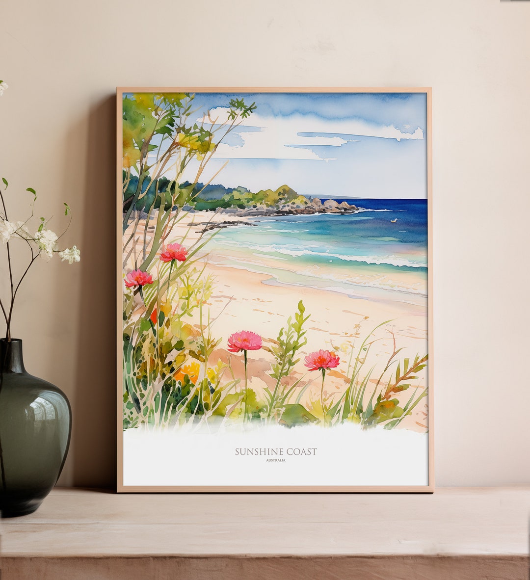 Sunshine Coast Print Watercolor Sunshine Coast Poster Sunshine Coast ...