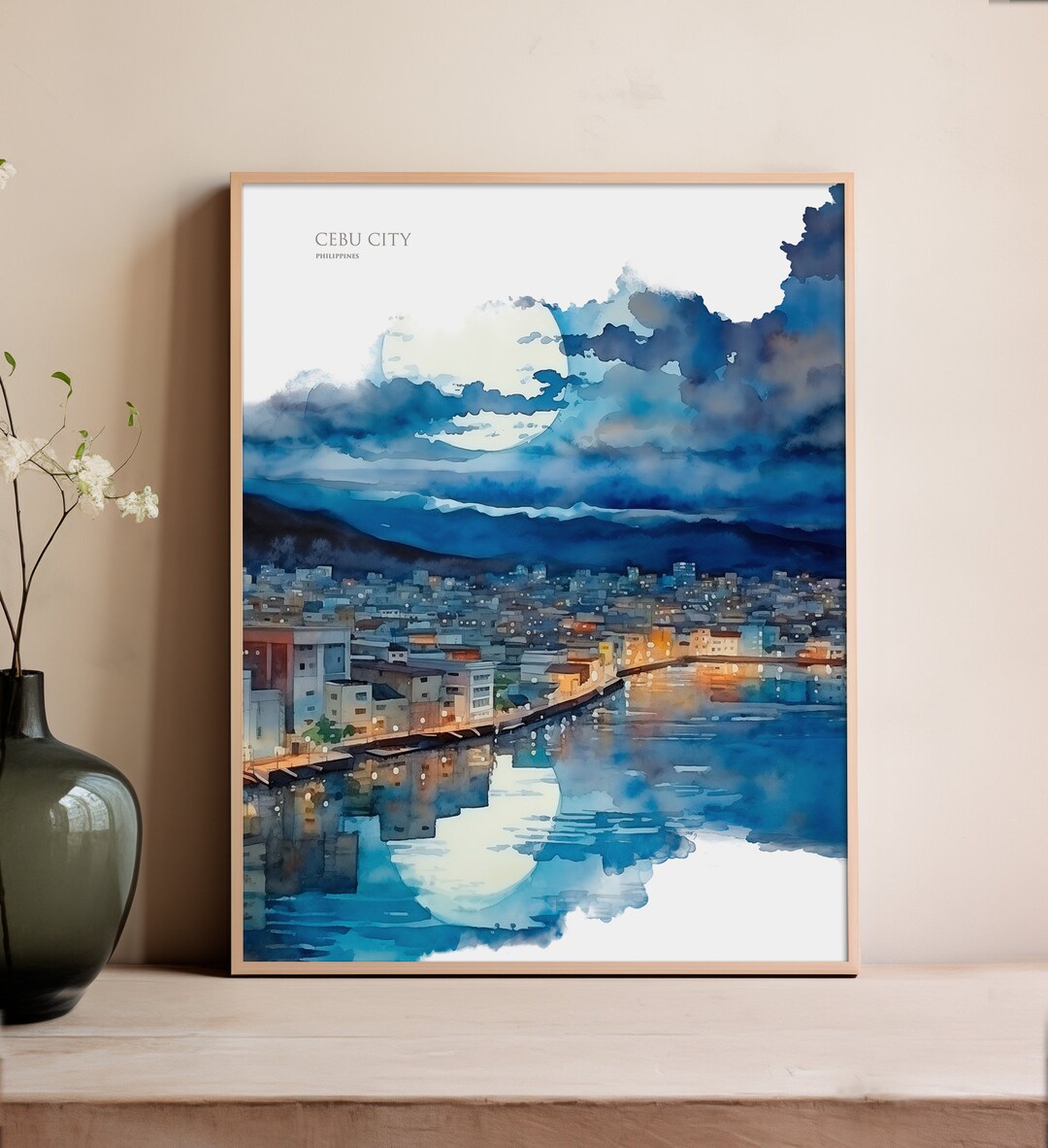 Cebu City Print Watercolor Cebu City Poster Cebu City Gift Philippines ...