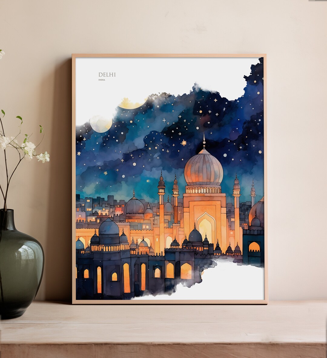 Delhi Print Watercolor Delhi Poster Delhi Gift India Print Delhi Wall ...