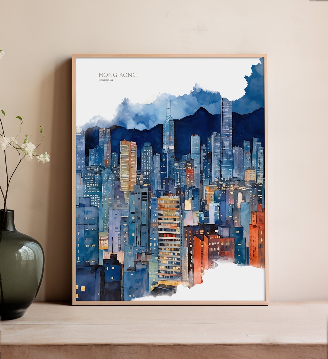 Hong Kong Print Watercolor Hong Kong Poster Hong Kong Gift Hong Kong ...