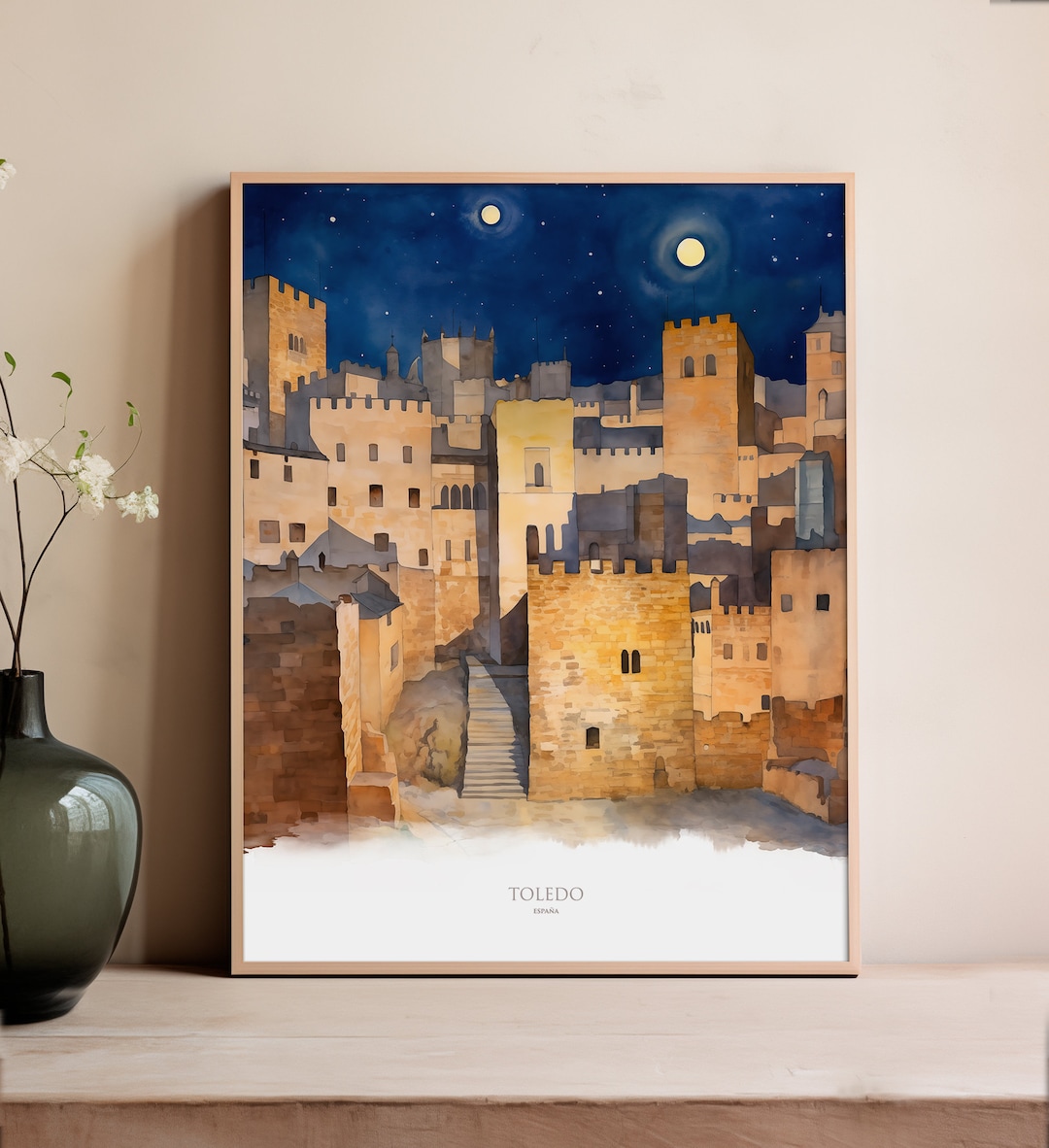 Toledo Print Watercolor Toledo Poster Toledo Gift Spain Print Toledo ...