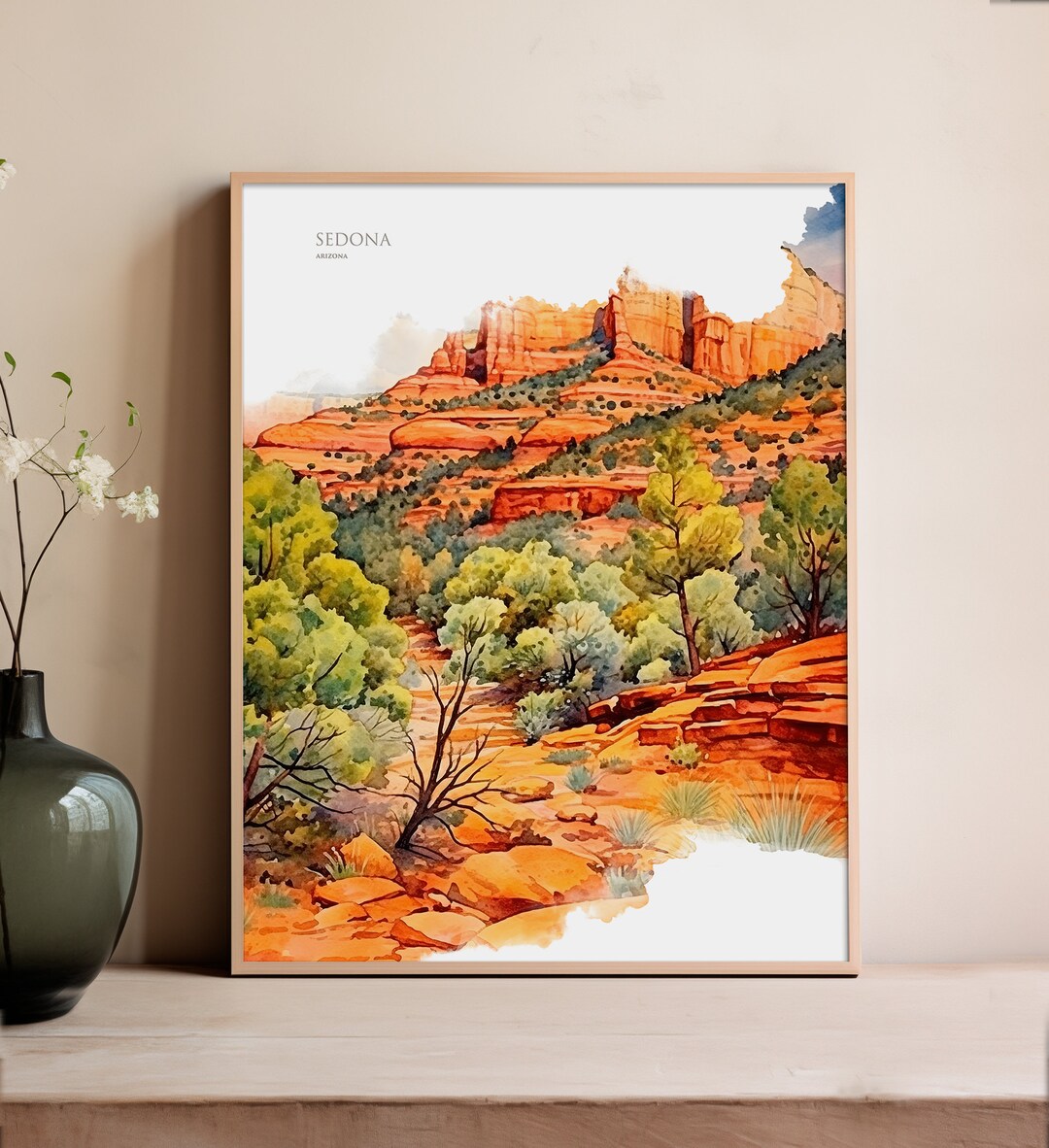 Sedona Print Watercolor Sedona Poster Sedona Gift United States Print ...