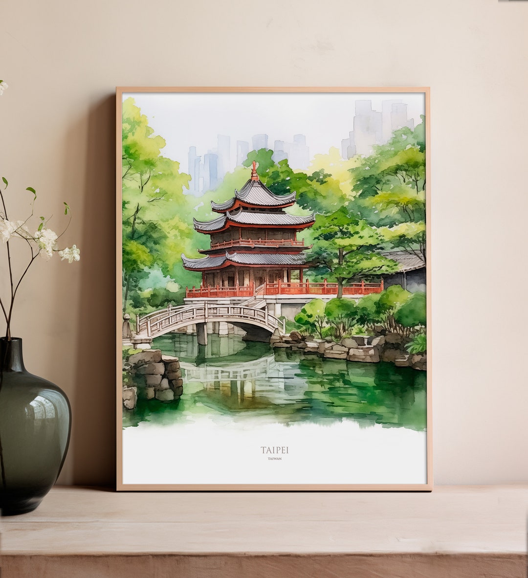 Taipei Print Watercolor Taipei Poster Taipei Gift Taiwan Print Taipei ...