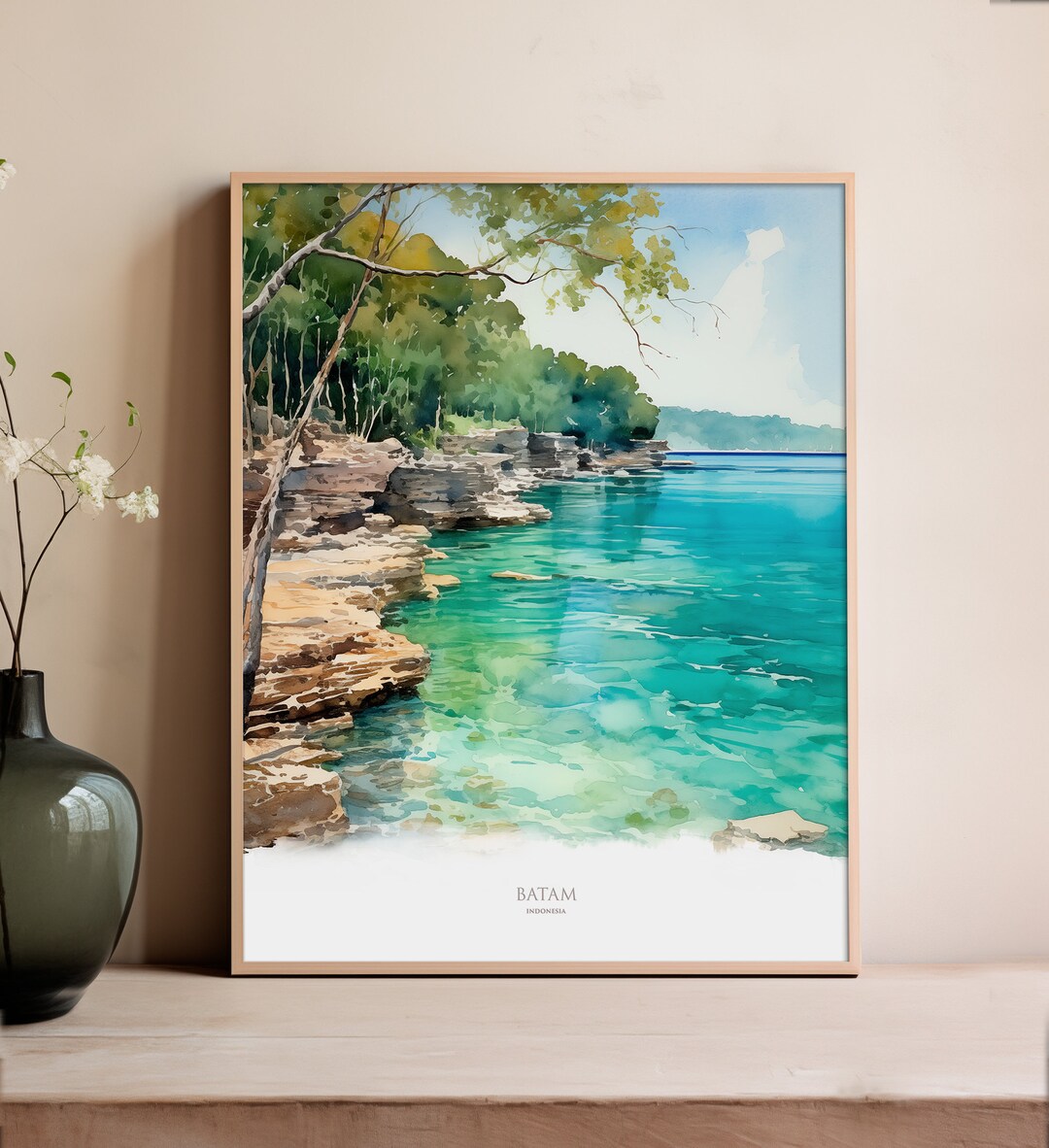 Batam Print Watercolor Batam Poster Batam Gift Indonesia Print Batam ...