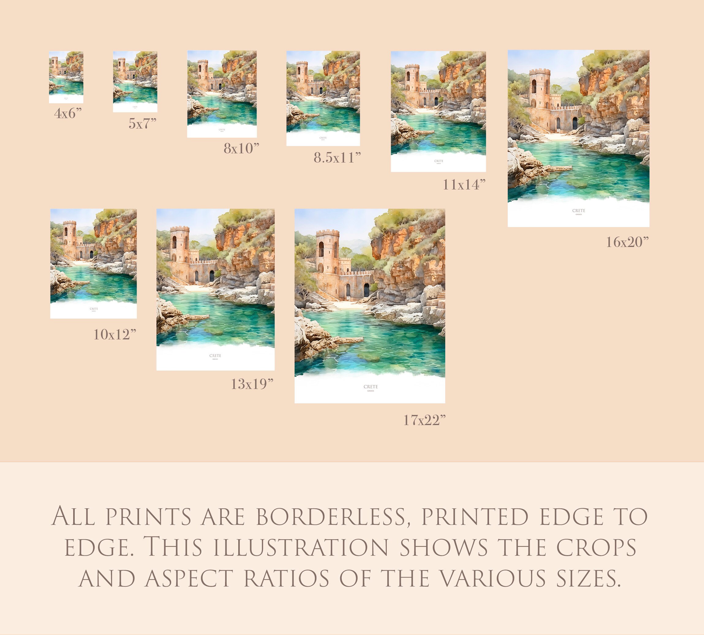 Crete Print Watercolor Crete Poster Crete Gift Greece Print Crete Wall ...