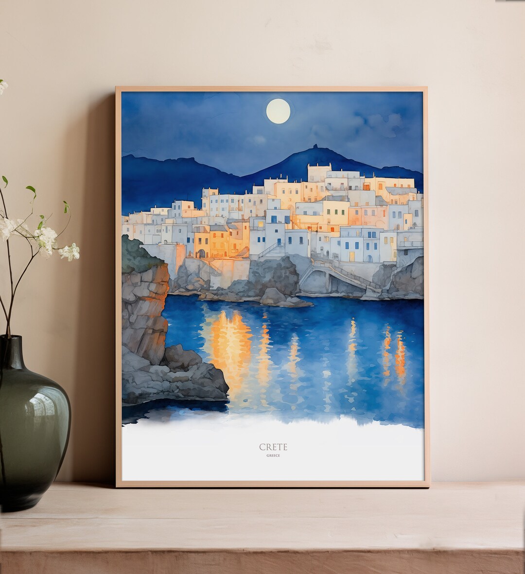 Crete Print Watercolor Crete Poster Crete Gift Greece Print Crete Wall ...