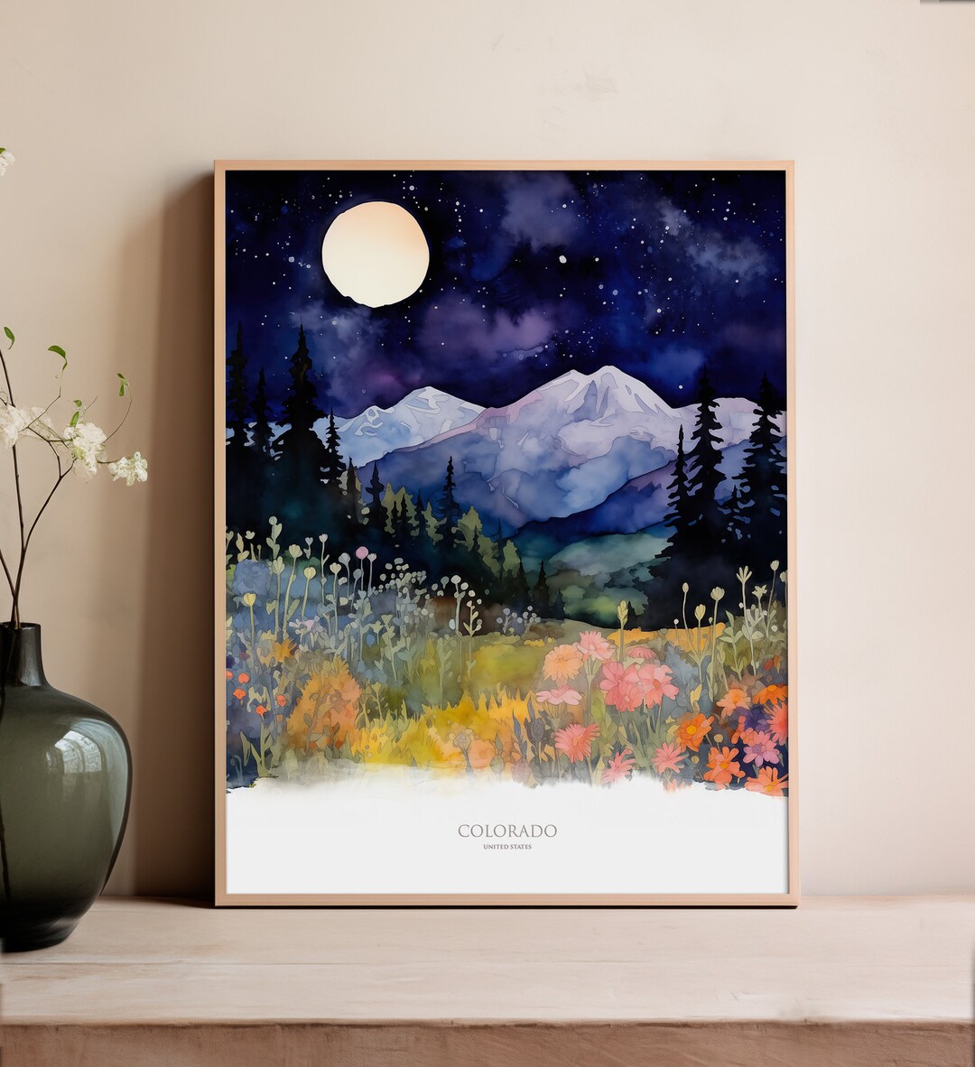 Colorado Print Watercolor Colorado Poster Colorado Gift United States ...