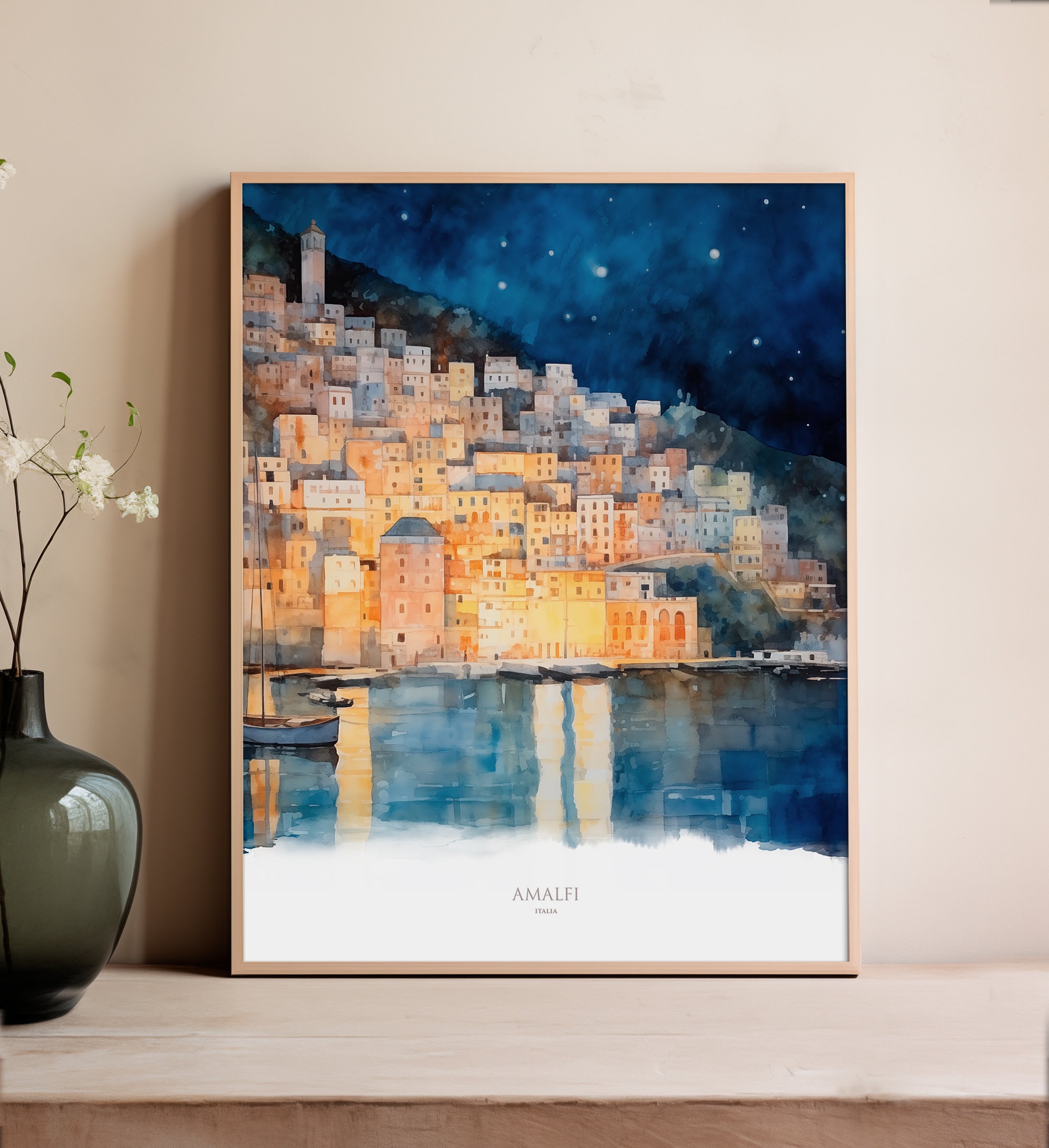Amalfi Print Watercolor Amalfi Poster Amalfi Gift Italy Print Amalfi ...