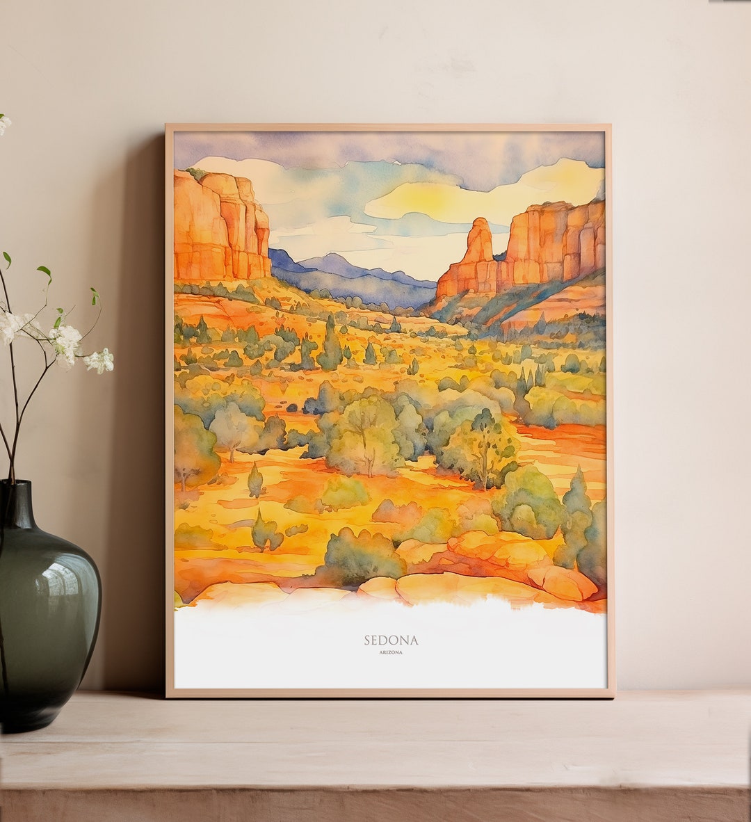 Sedona Print Watercolor Sedona Poster Sedona Gift United States Print ...