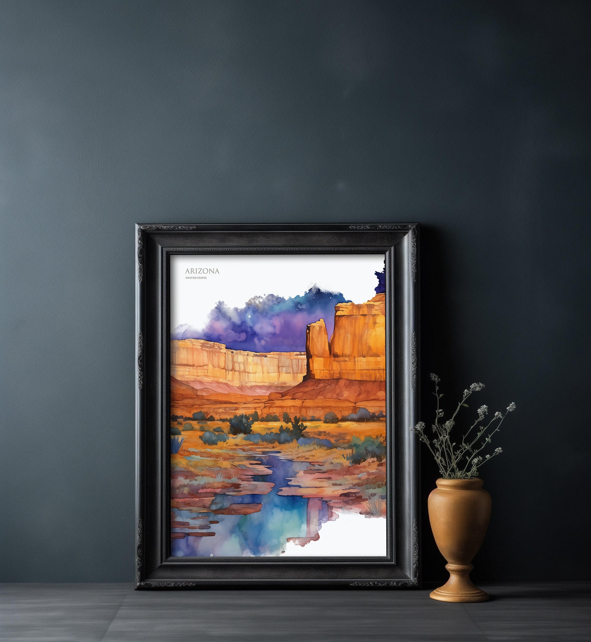 Arizona Print Watercolor Arizona Poster Arizona Gift United States ...