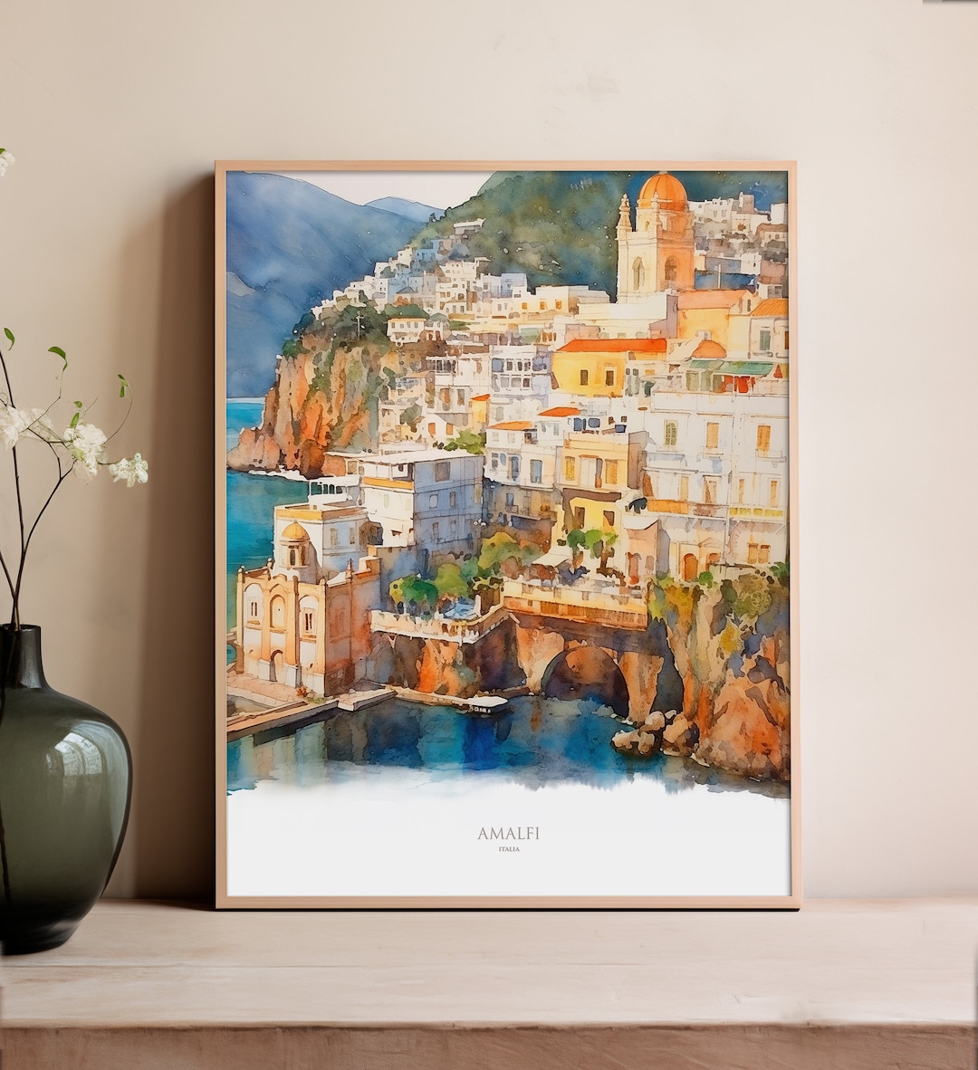 Amalfi Print Watercolor Amalfi Poster Amalfi Gift Italy Print Amalfi ...