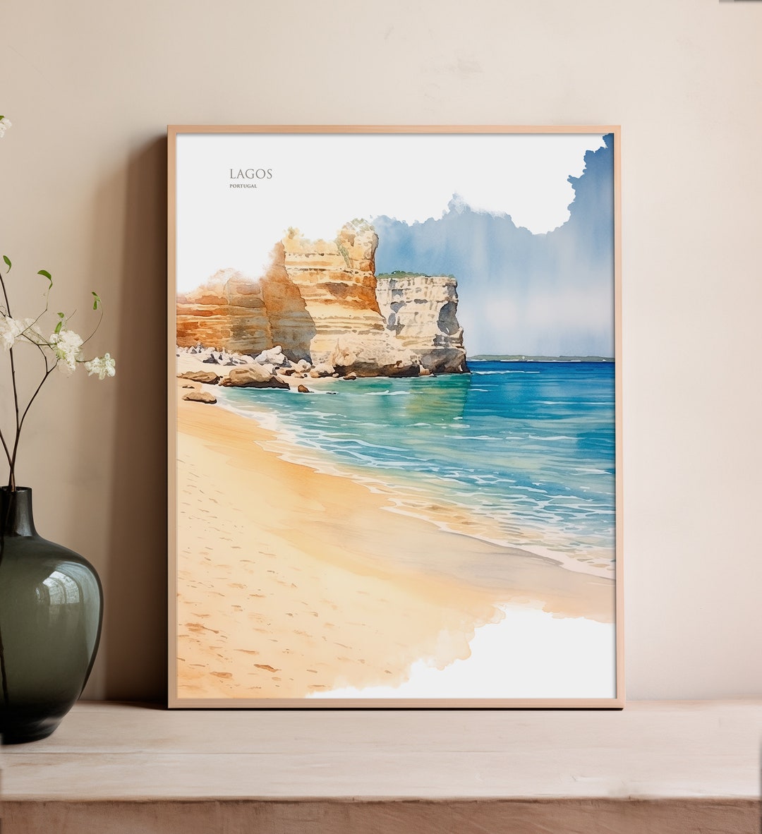 Lagos Print Watercolor Lagos Poster Lagos Gift Portugal Print Lagos ...