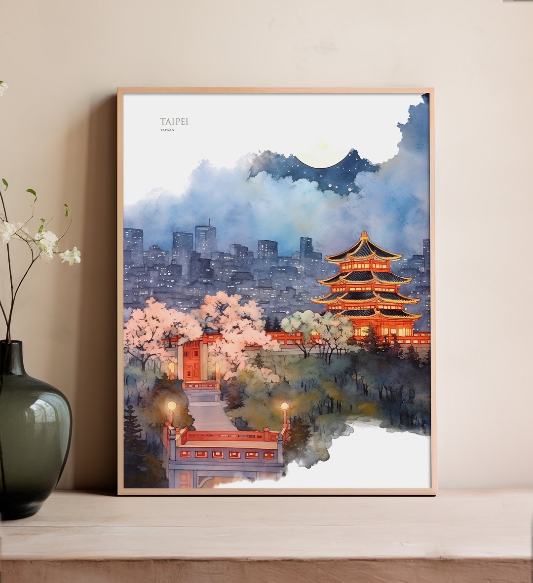 Taipei Print Watercolor Taipei Poster Taipei Gift Taiwan Print Taipei ...