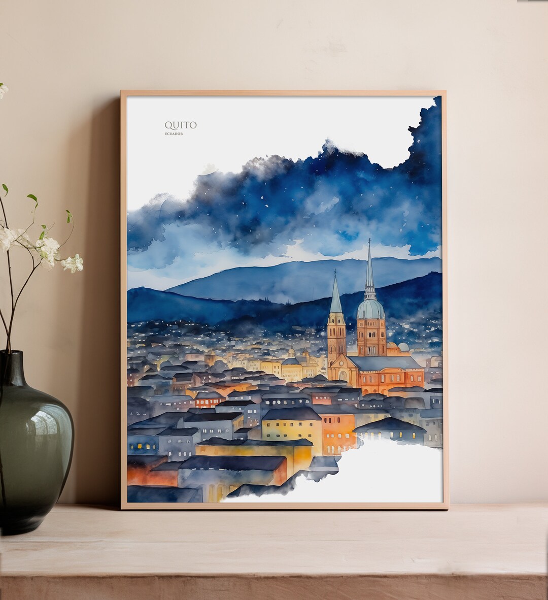 Quito Print Watercolor Quito Poster Quito Gift Ecuador Print Quito Wall ...