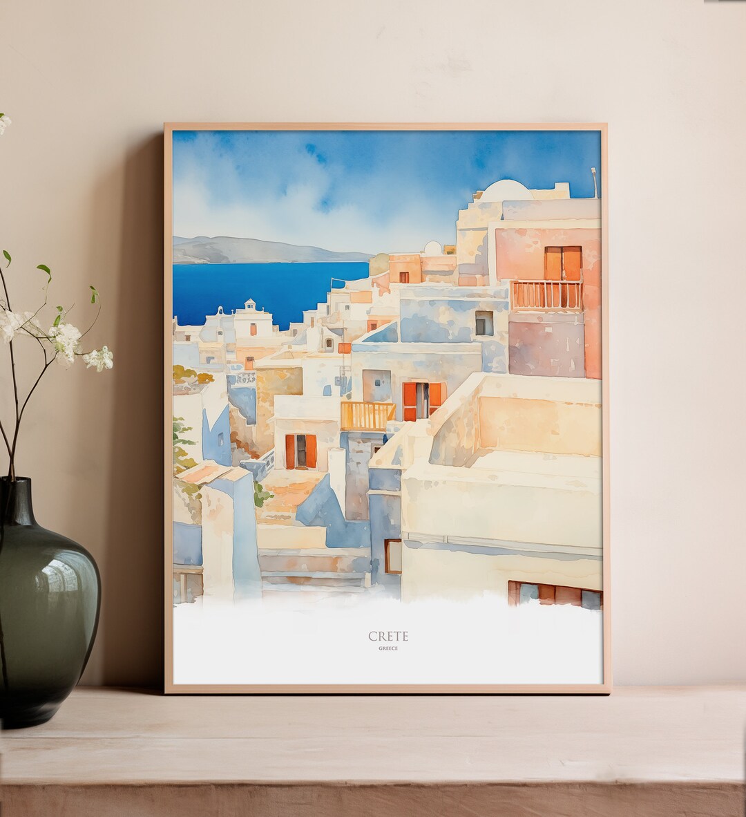 Crete Print Watercolor Crete Poster Crete Gift Greece Print Crete Wall ...