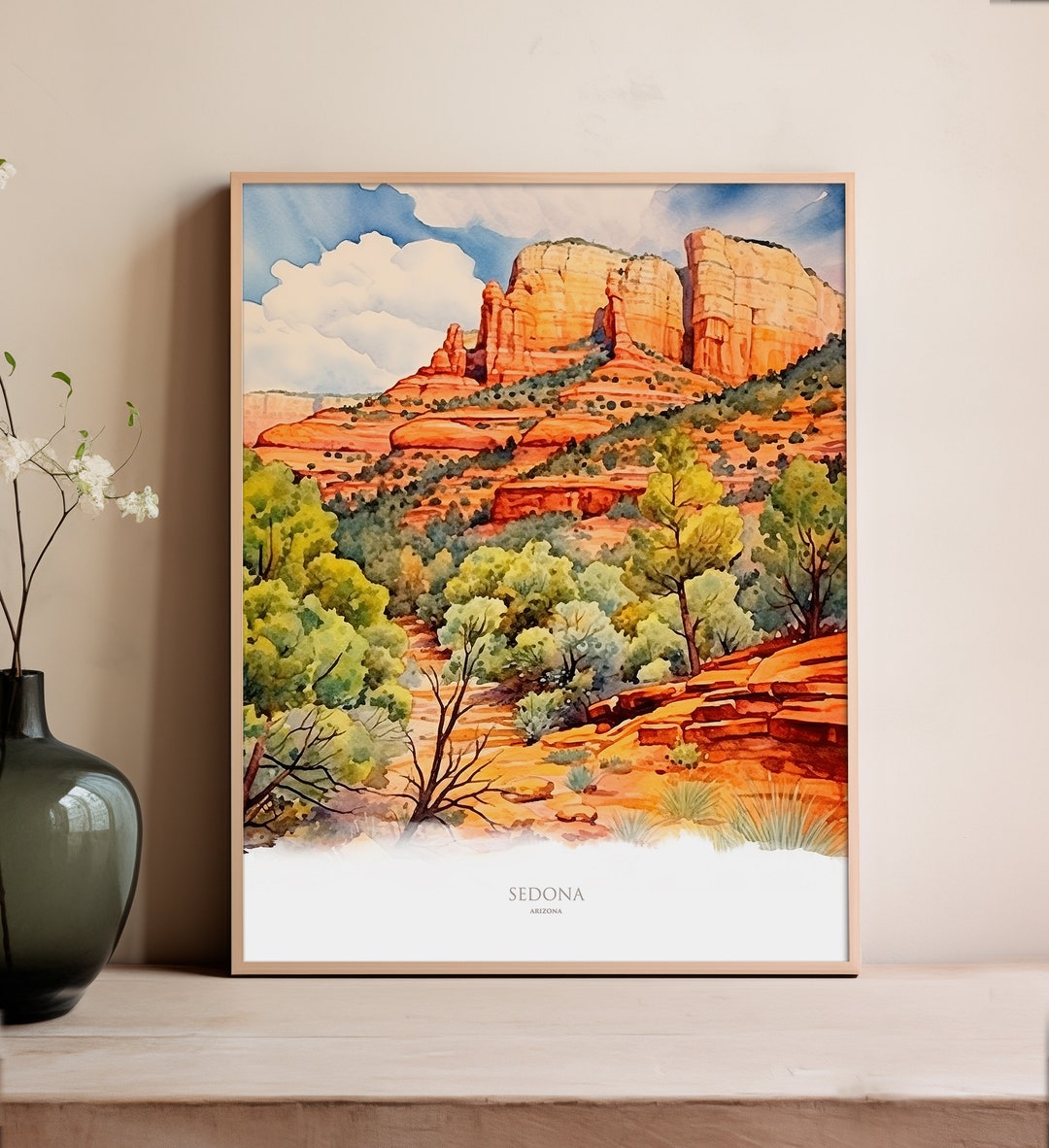 Sedona Print Watercolor Sedona Poster Sedona Gift United States Print ...