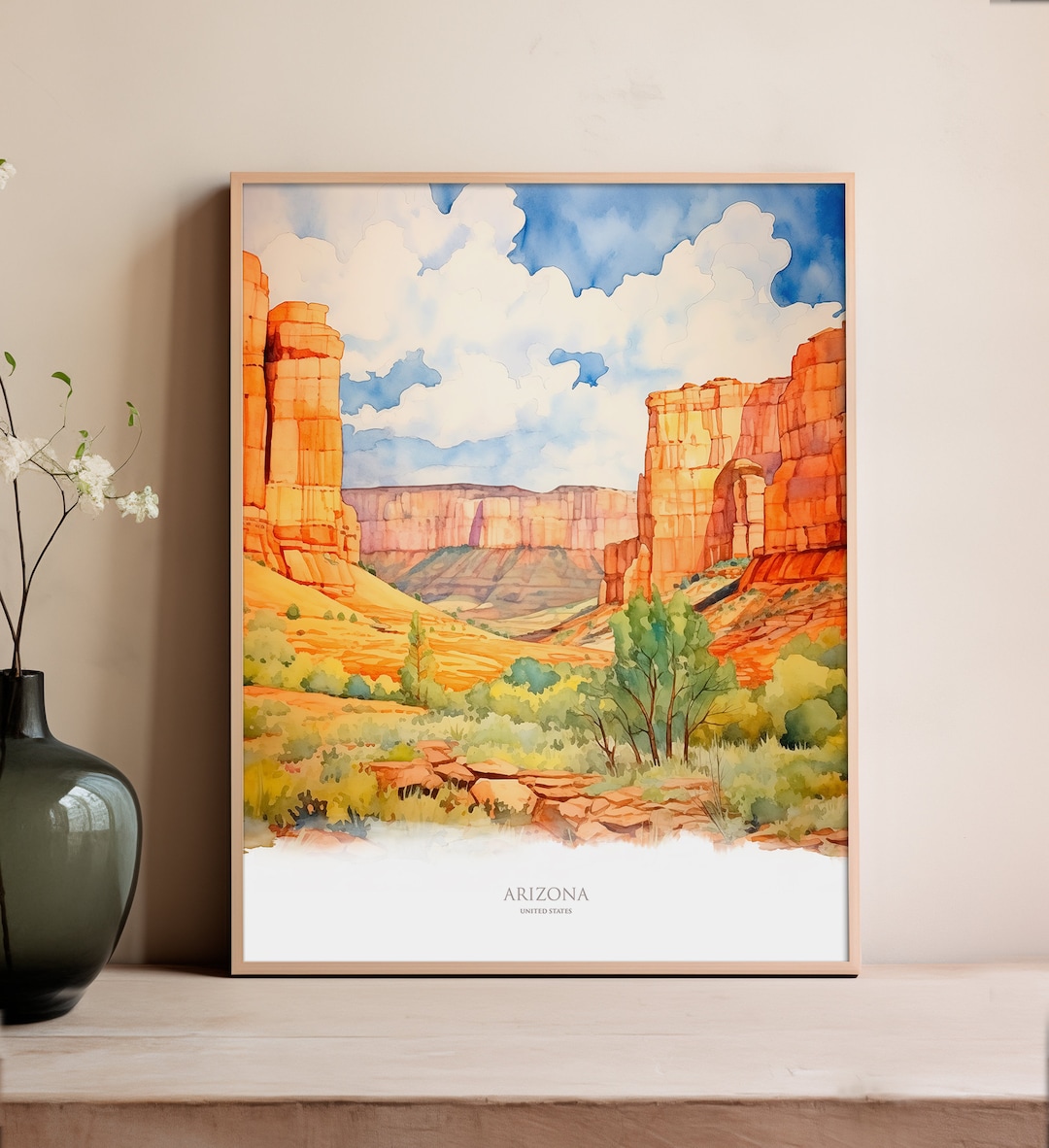 Arizona Print Watercolor Arizona Poster Arizona Gift United States ...