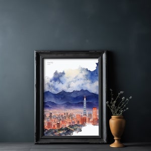 Taipei Print Watercolor Taipei Poster Taipei Gift Taiwan Print Taipei ...